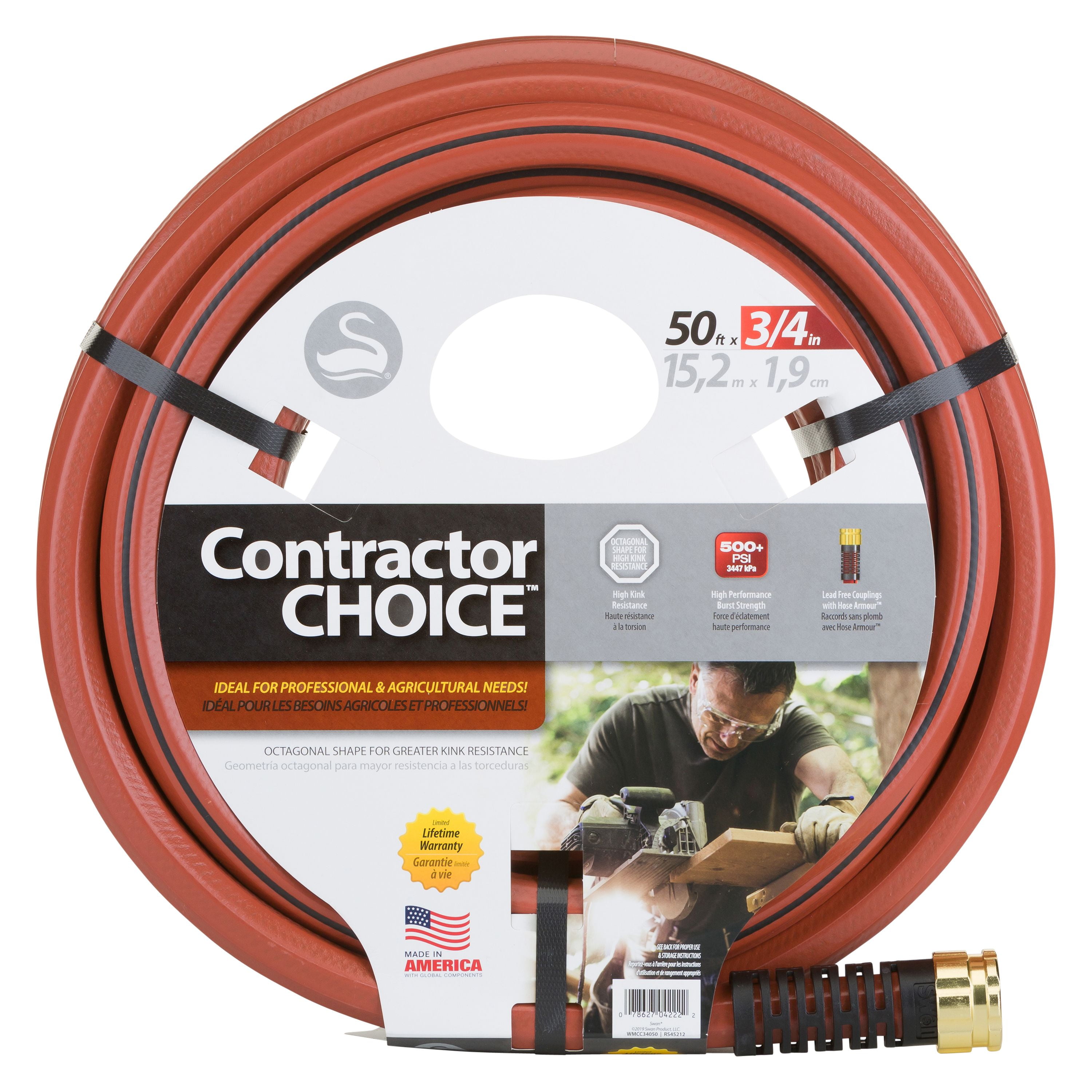Swan Contractor Choice Heavy Duty 3/4" x 50' Hose - Walmart Business ...