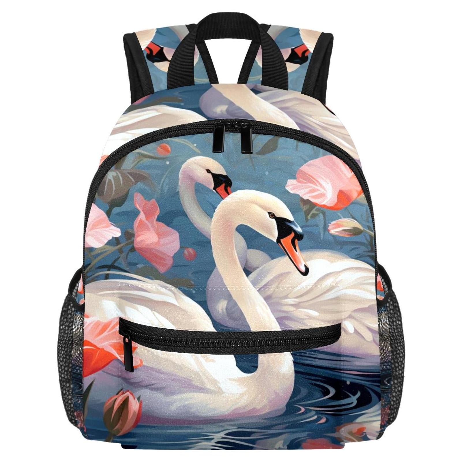 Swan Cute Printed Backpack with Adjustable Shoulder Strap, Large ...