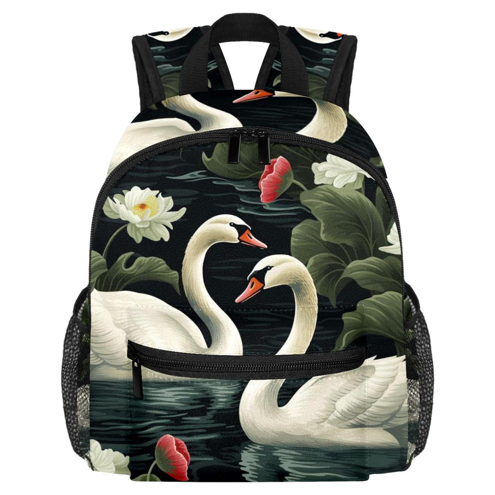 Swan Cute Printed Backpack with Adjustable Shoulder Strap, Large ...