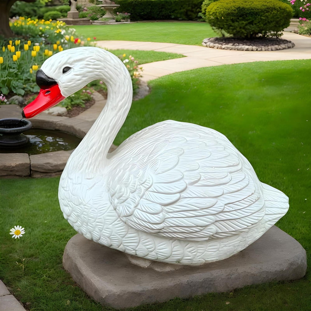 Swan Decoy Geese Figurine Swan Water Floating Decoration Animal ...