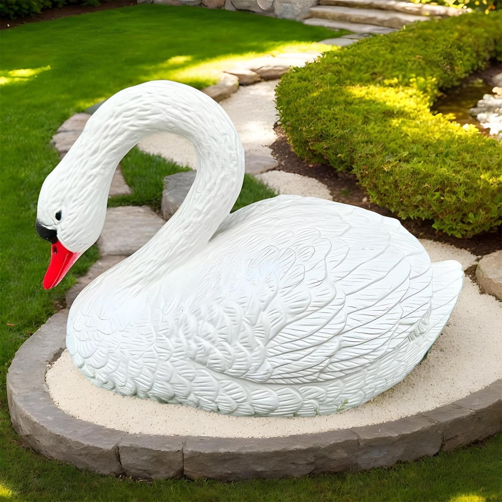 Swan Decoy Geese Figurine Swan Water Floating Decoration Animal ...