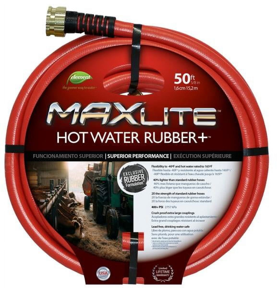 Swan Element MaxLite 0.625 in x 50 ft Heavy Duty Hot Water Rubber ...