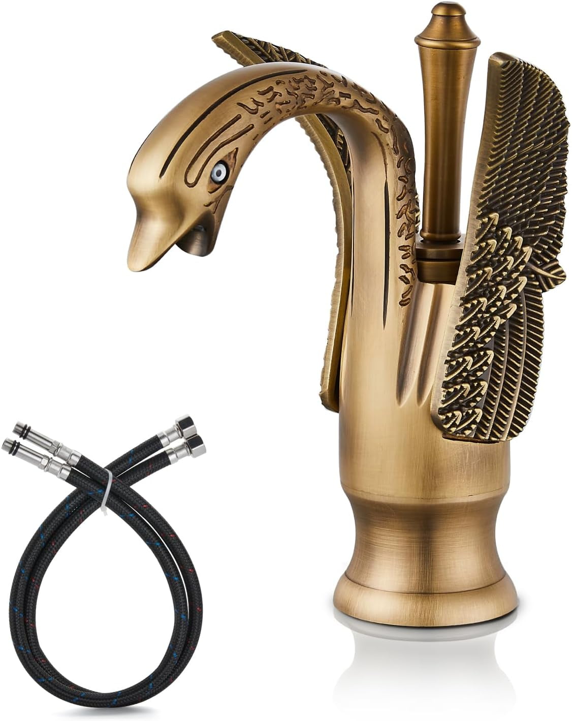 Swan Faucet Bathroom Sink Faucet Antique Brass Bronze Swan Shaped ...