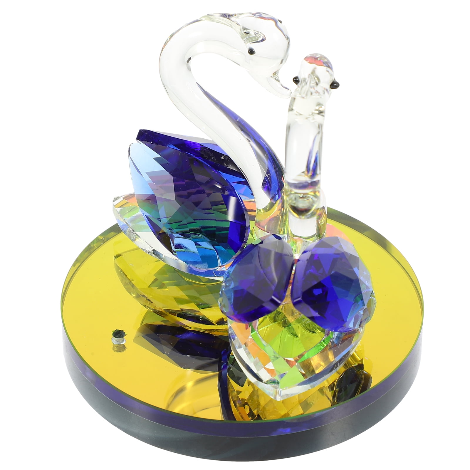 Swan Figurine Glass Swan Statue Lovely Swan Sculpture Swan Wedding Decor Cake Topper For