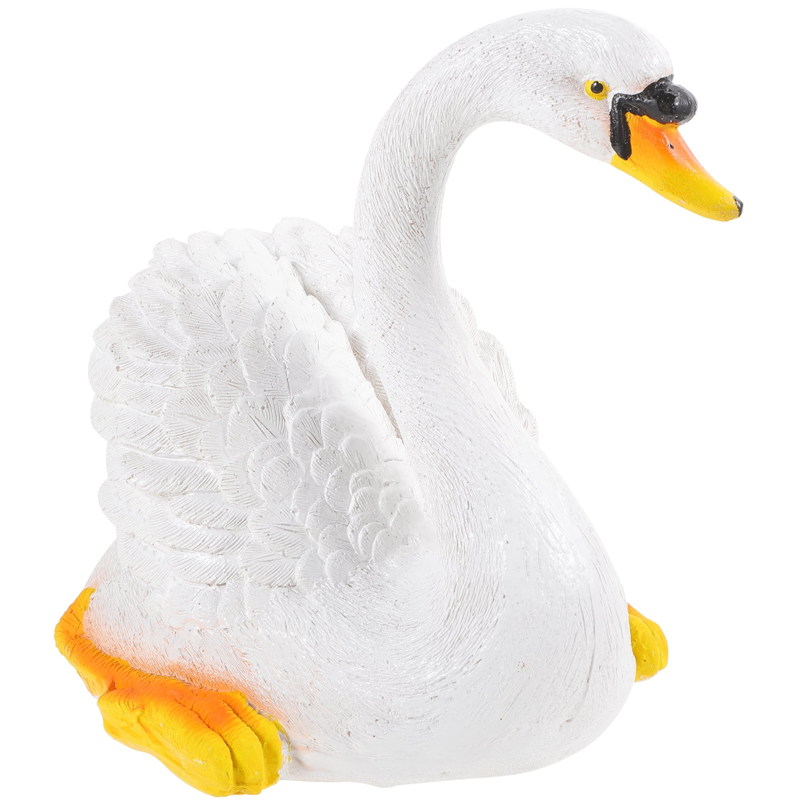 Swan Figurine Simulation Resin Swan Sculpture Garden Floating Swan ...