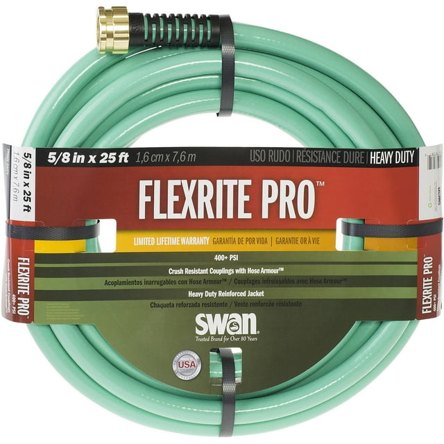 Swan FlexRITE PRO 5/8" x 25' Heavy Duty Flexible Garden Hose - Walmart.com