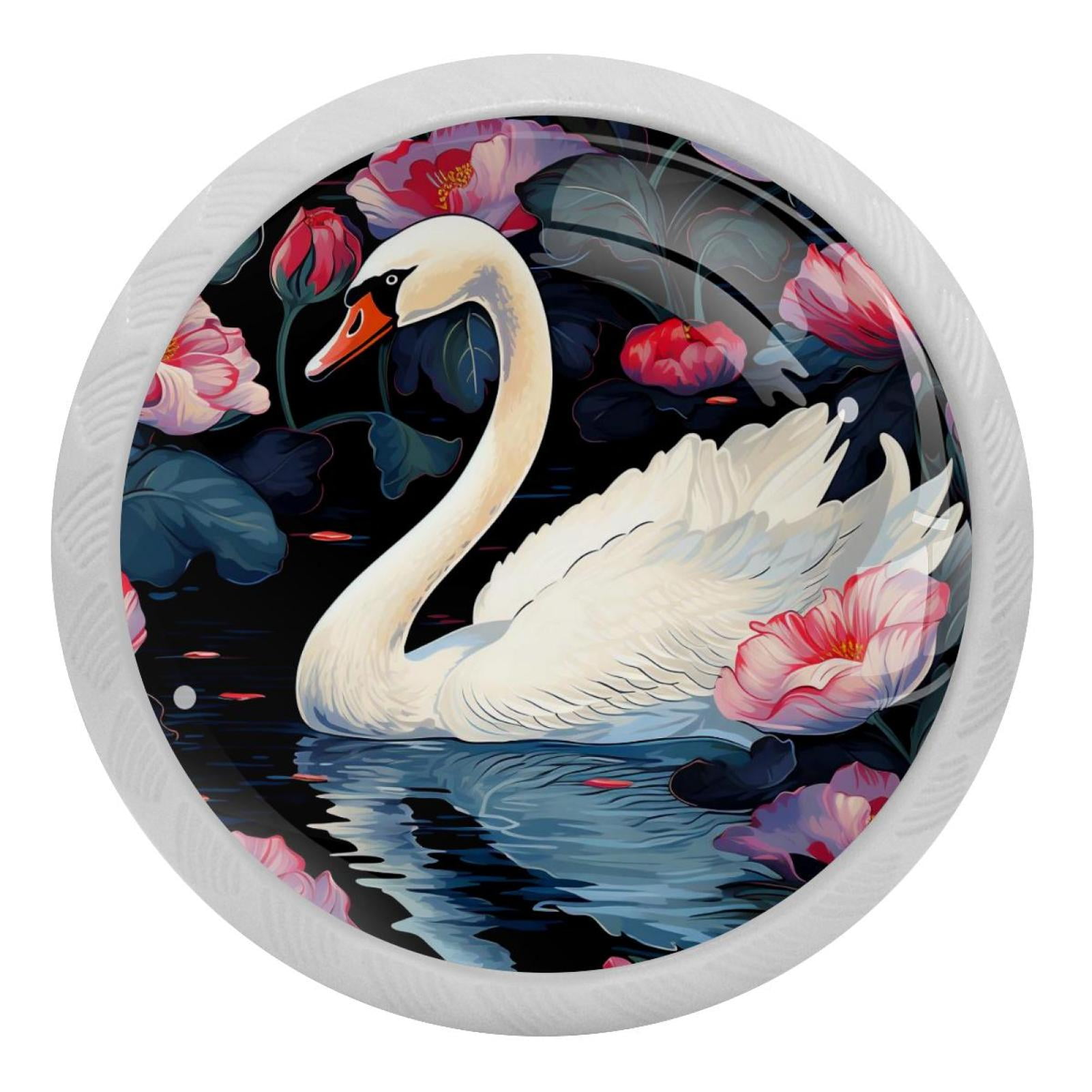 Swan Fluorescent Drawer Pulls with Screws - Round 4-Pack - Glow-in-the ...