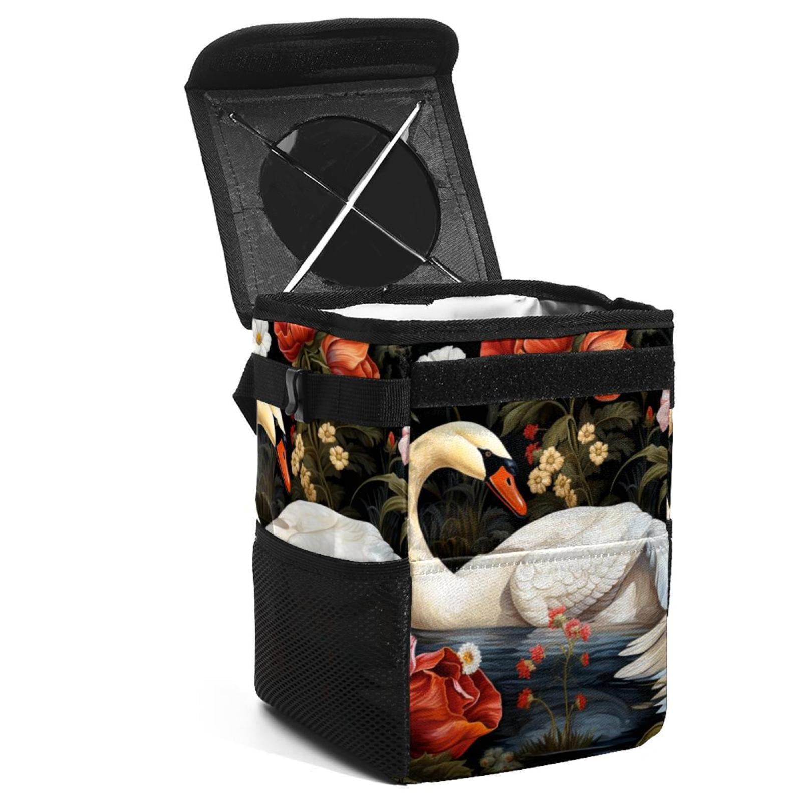 Swan Foldable Car Garbage Can with Lid, Leak-proof Hanging Storage Bag ...