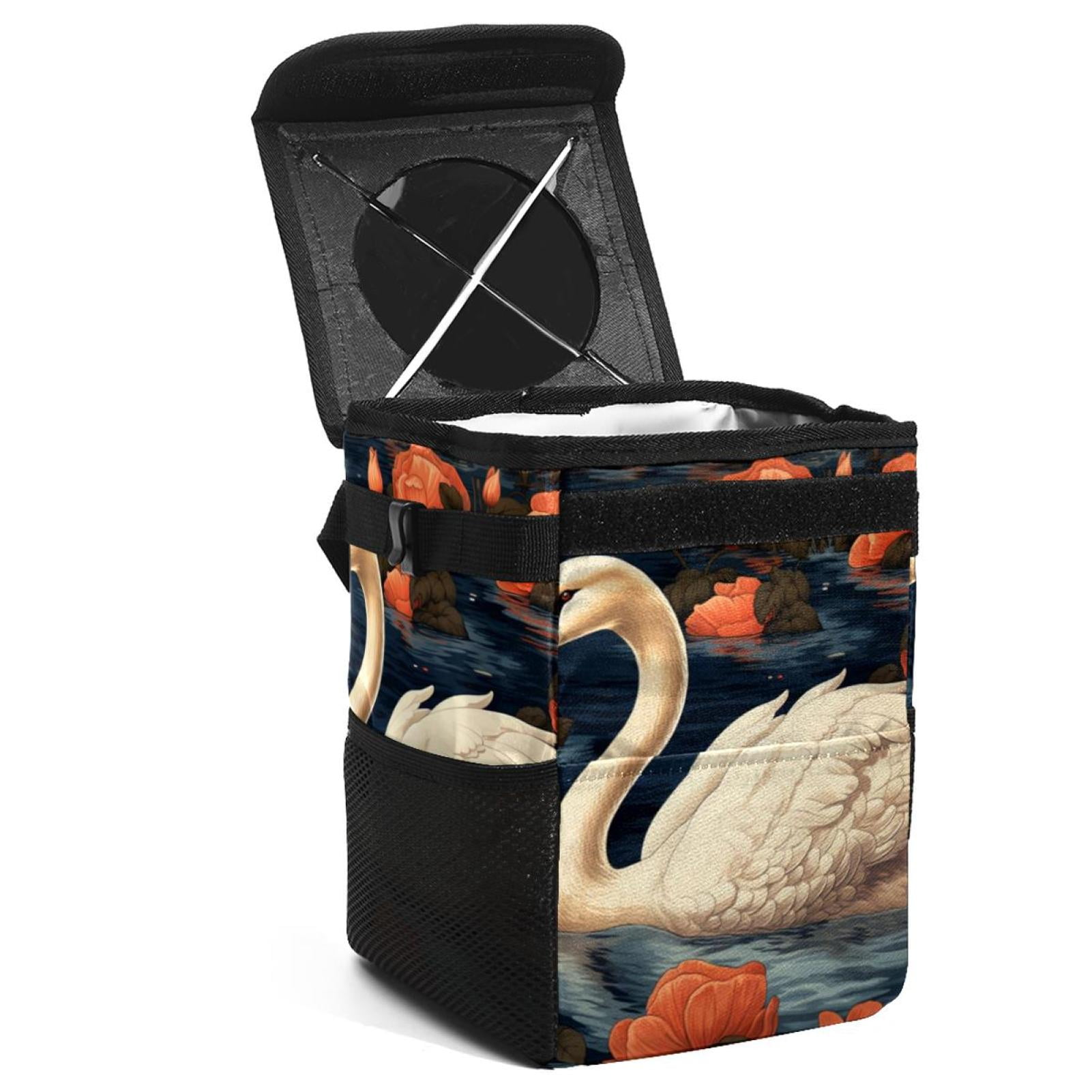 Swan Foldable Car Garbage Can with Lid - Leak-proof Hanging Storage Bag ...