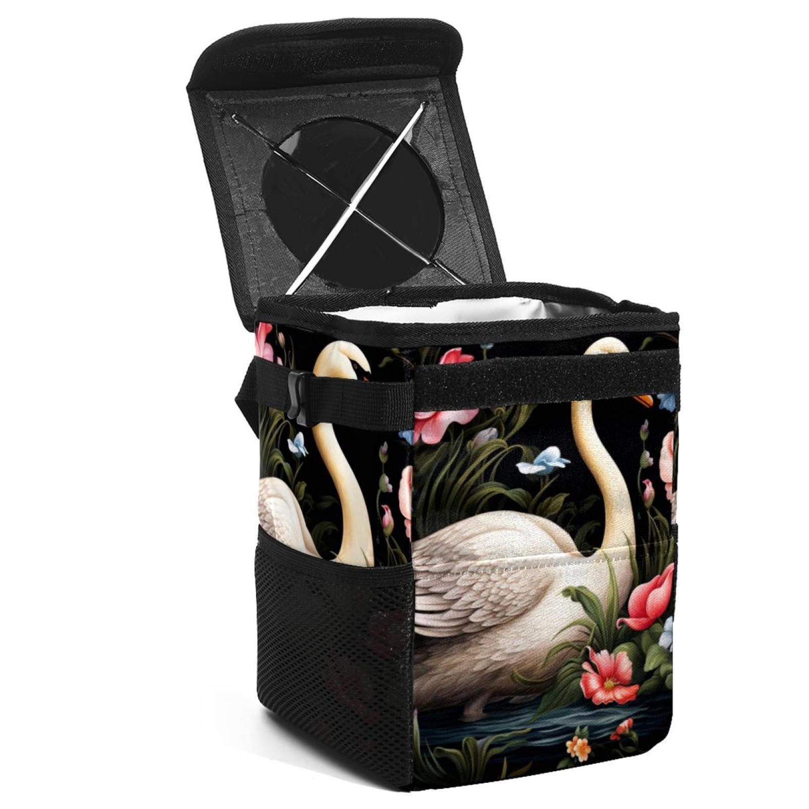 Swan Foldable Car Garbage Can with Lid, Leak-proof, Hanging Storage Bag ...