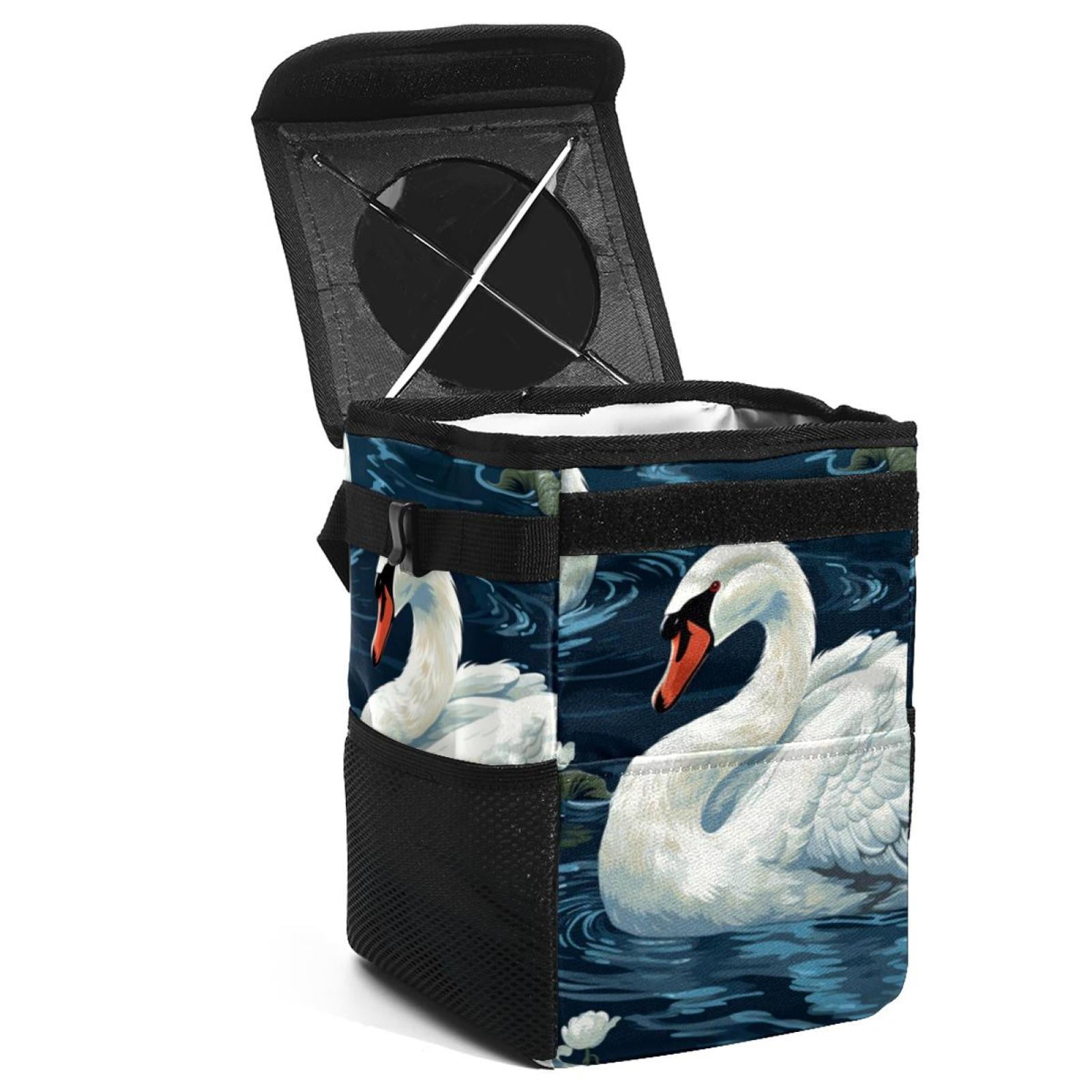 Swan Foldable Car Trash Bin with Lid, Leak-Proof, Hanging Storage Bag ...