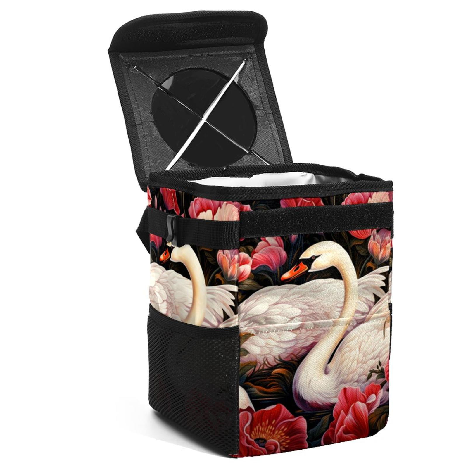 Swan Foldable Car Trash Bin with Lid - Leak-proof Hanging Storage Bag ...