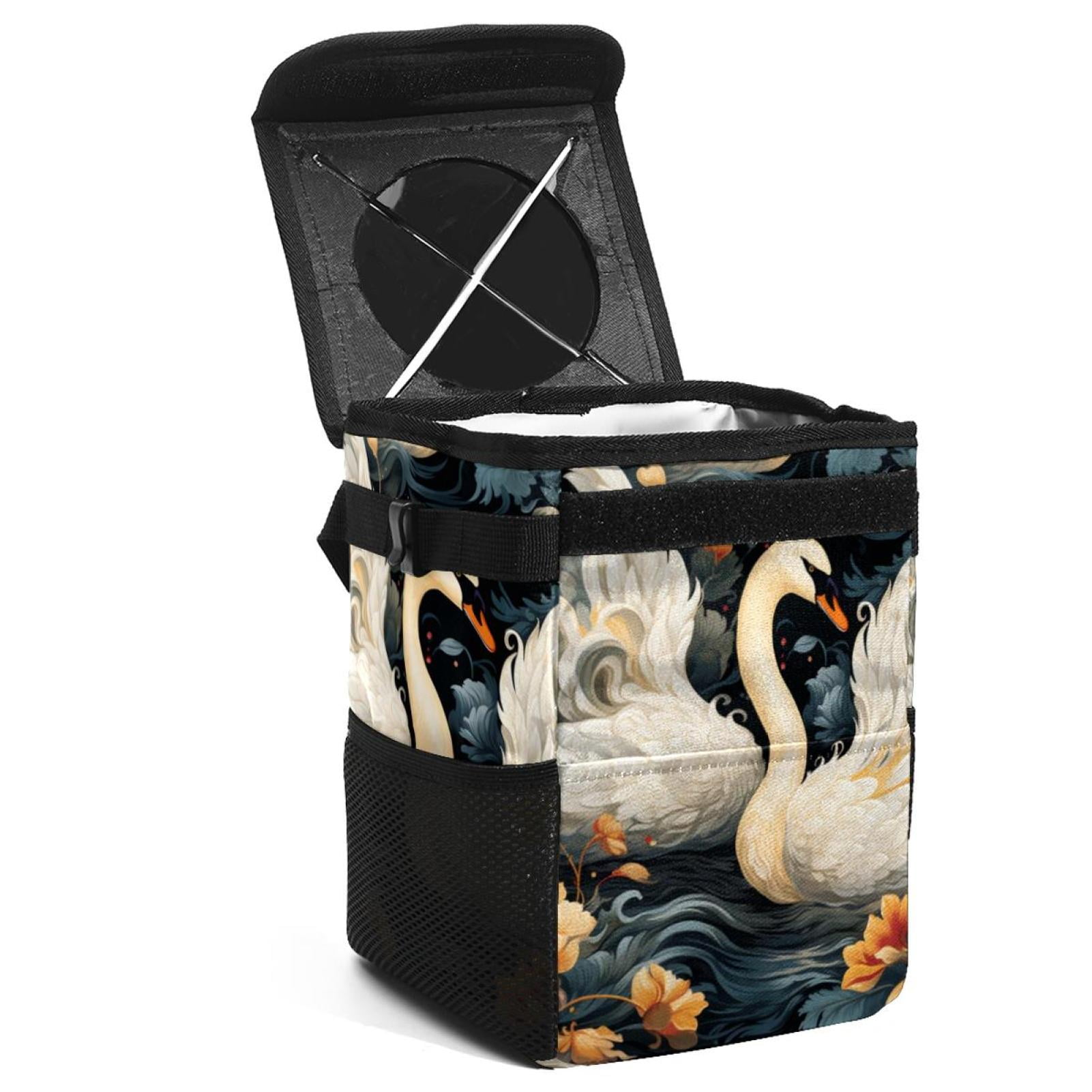 Swan Foldable Car Trash Can with Lid, Leak-Proof, and Hanging Storage ...