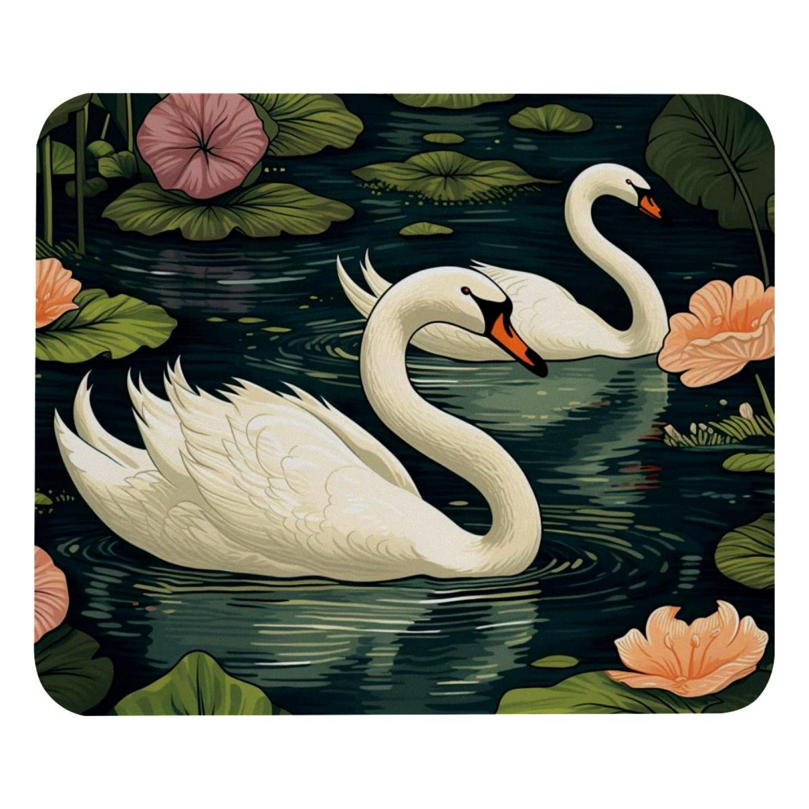 Swan Gaming Mouse Pad Desk Mat Desk Pad, Non-Slip Rubber Bottom ...