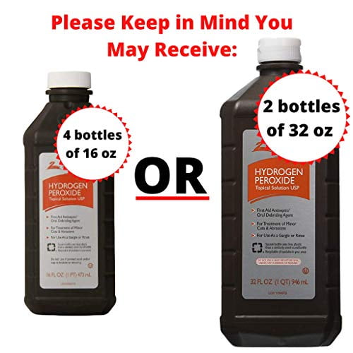 Swan Hydrogen Peroxide Topical Solution 16 oz (Pack of 4) or 32oz ...