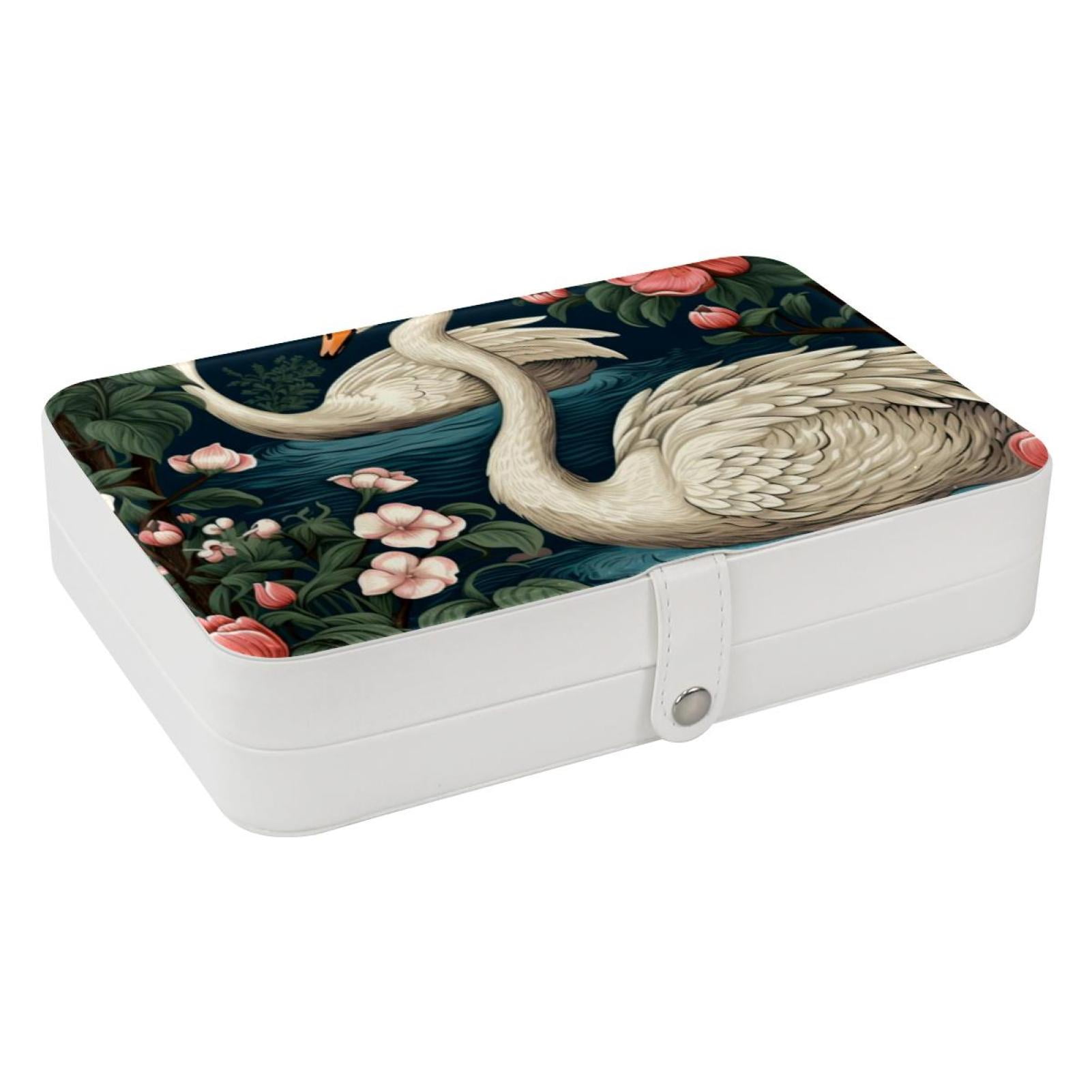 Swan Jewelry Box Organizer Storage Box with Removable Compartment ...