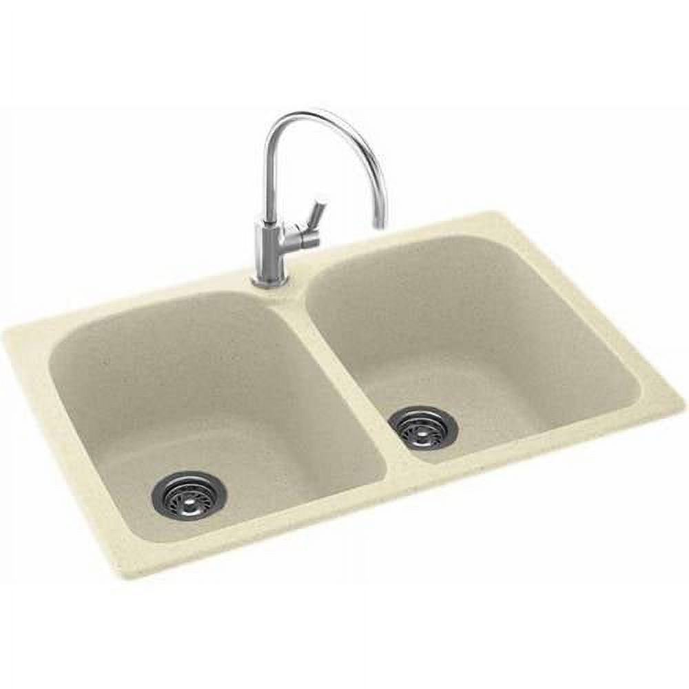 Swan KSLB-3322-010 33" x 22" Swanstone Double-Basin Dual Mount Kitchen ...