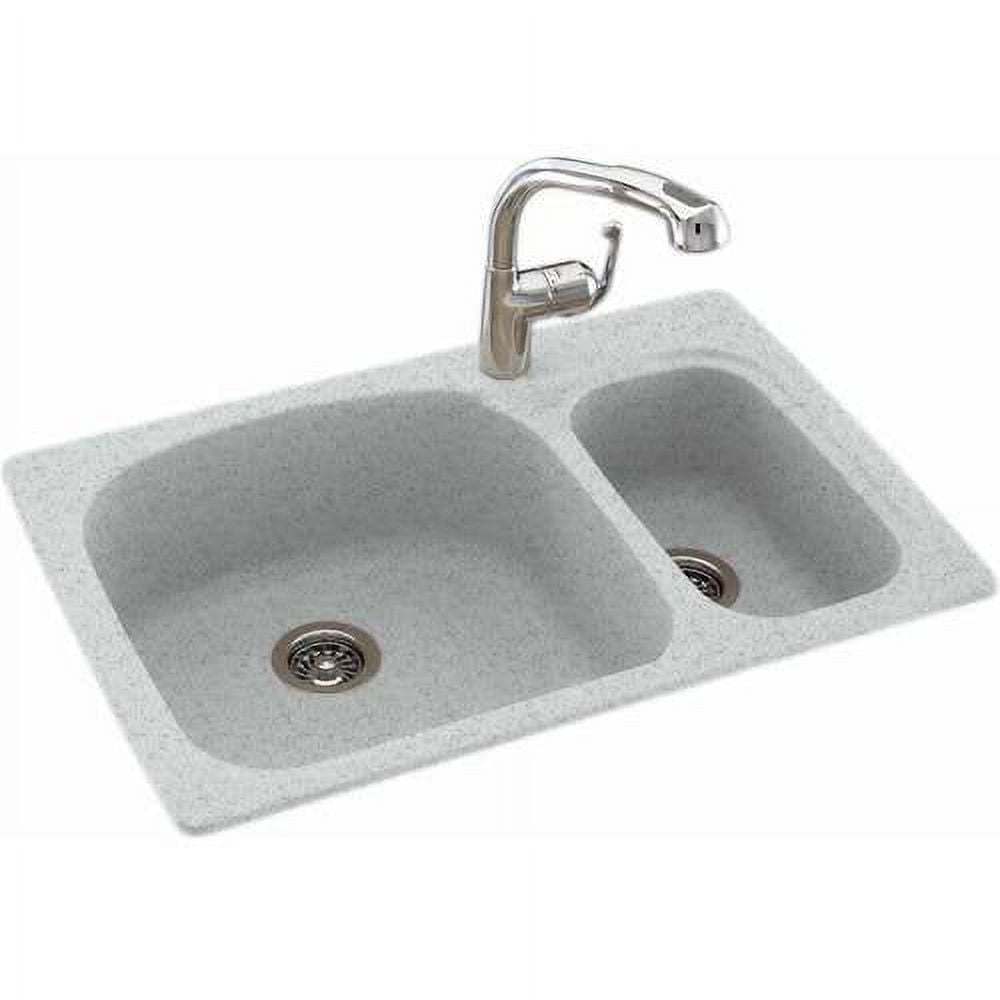 Swan KSLS-3322-010 33" x 22" Swanstone Double-Basin Dual Mount Kitchen ...