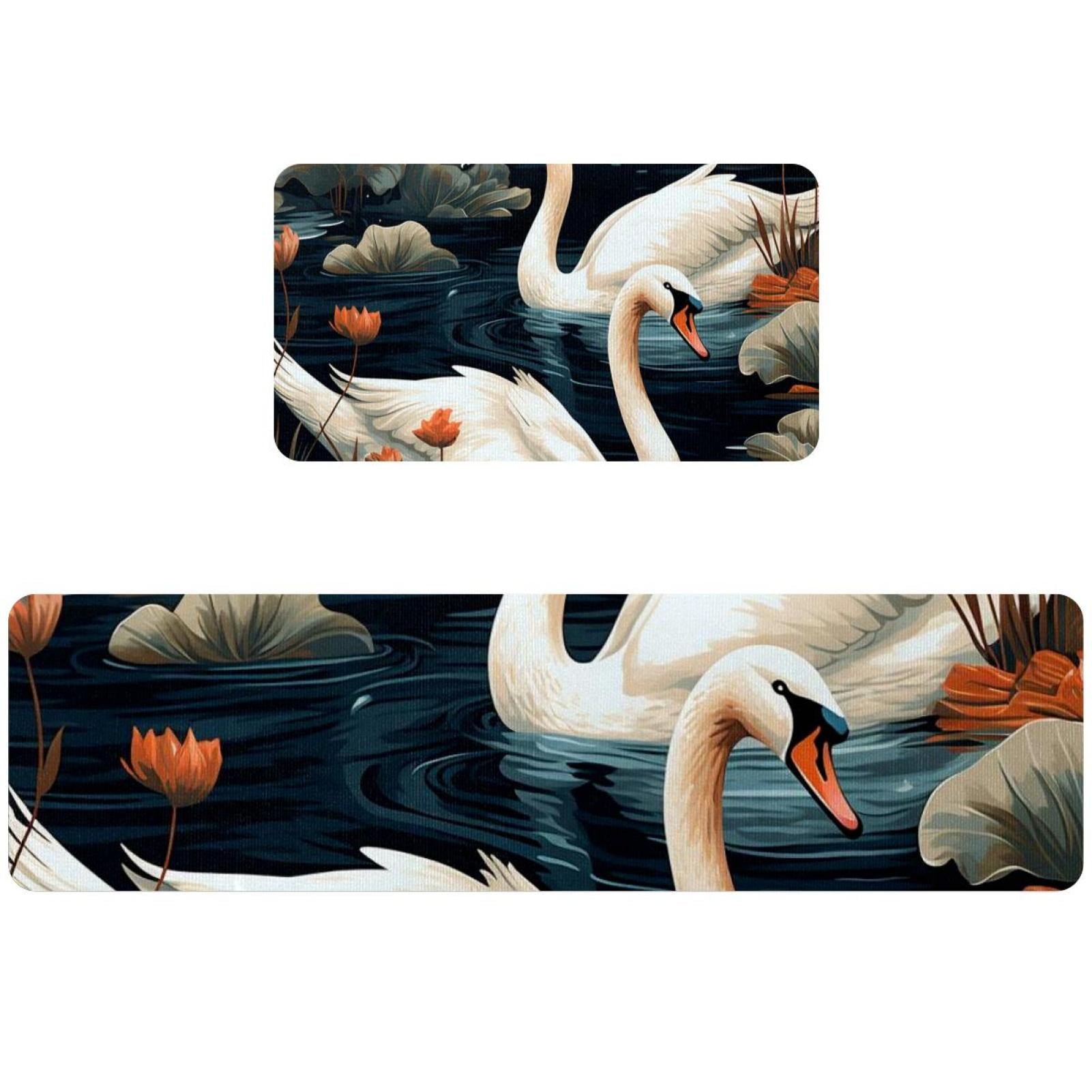 Swan Kitchen Rug, Washable Kitchen Rugs , Runner Mat for Floor ...