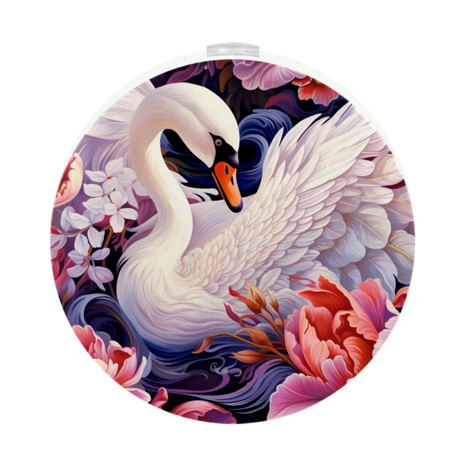 Swan LED Round Night Light - 2 Pack, Plug-in Motion Sensor Wall Lamp ...