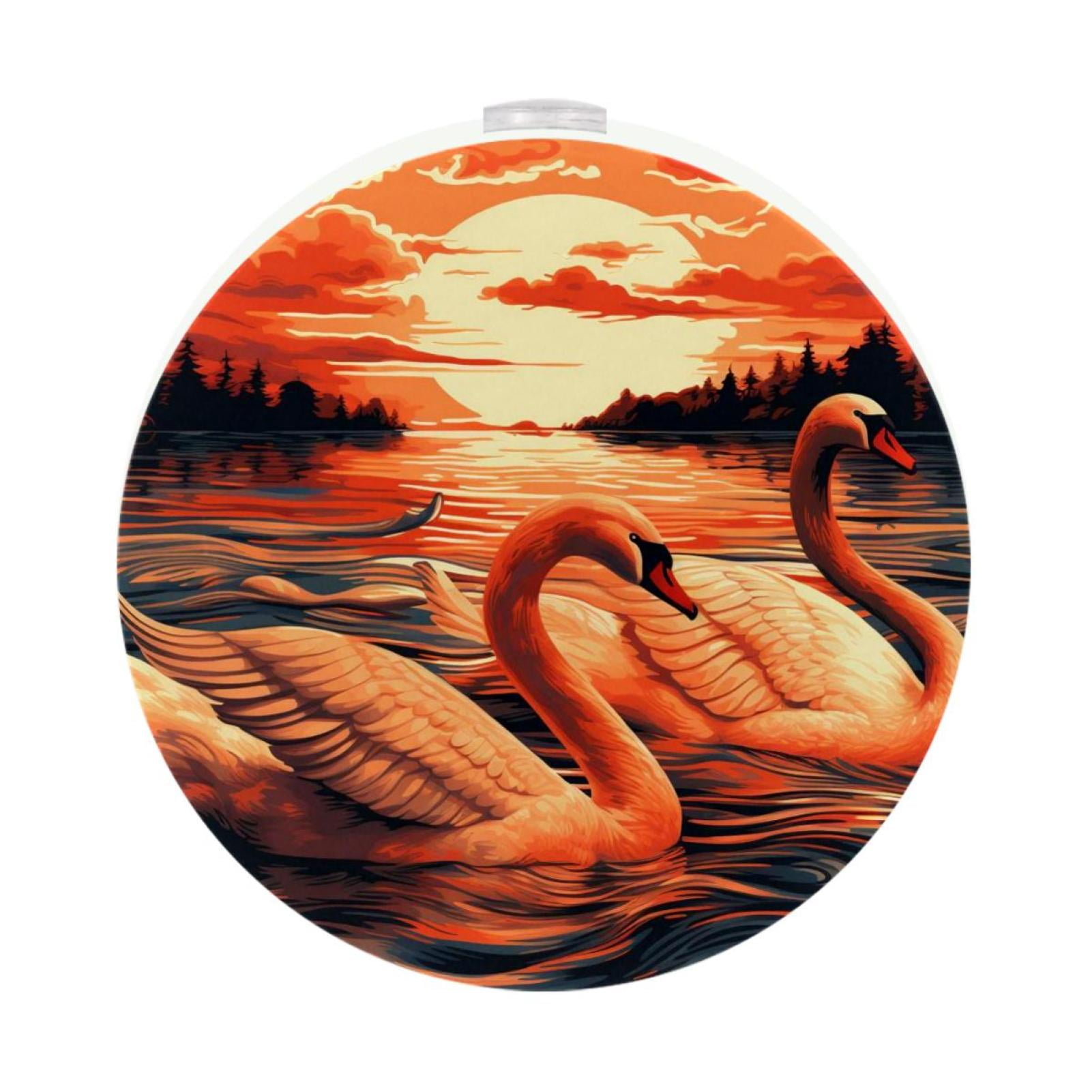 Swan LED Round Night Light - 2 Pack, Plug-in Motion Sensor Wall Lamp ...