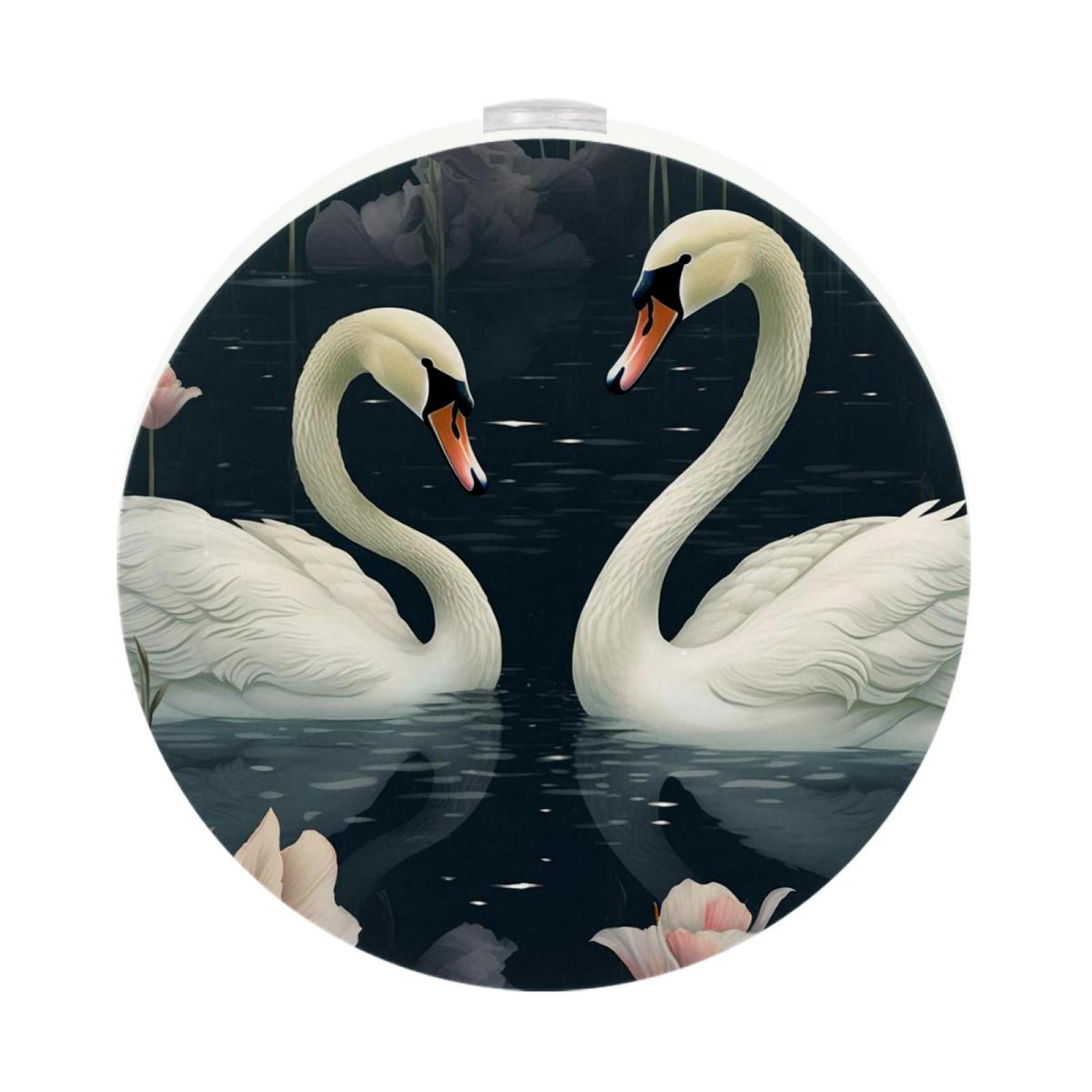 Swan LED Round Night Light - 2PCS, Compact and Energy-Efficient ...