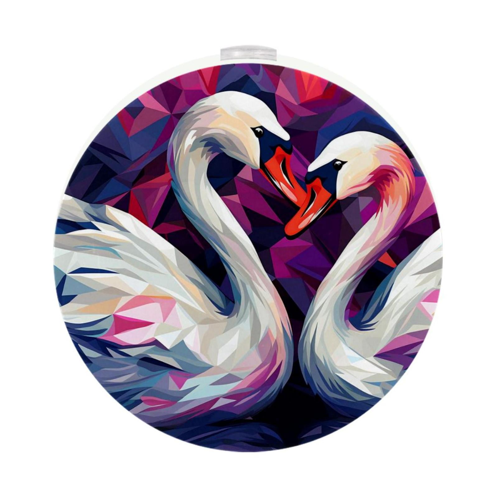 Swan LED Round Night Light-2PCS, Energy Efficient Plug-in Bedroom ...