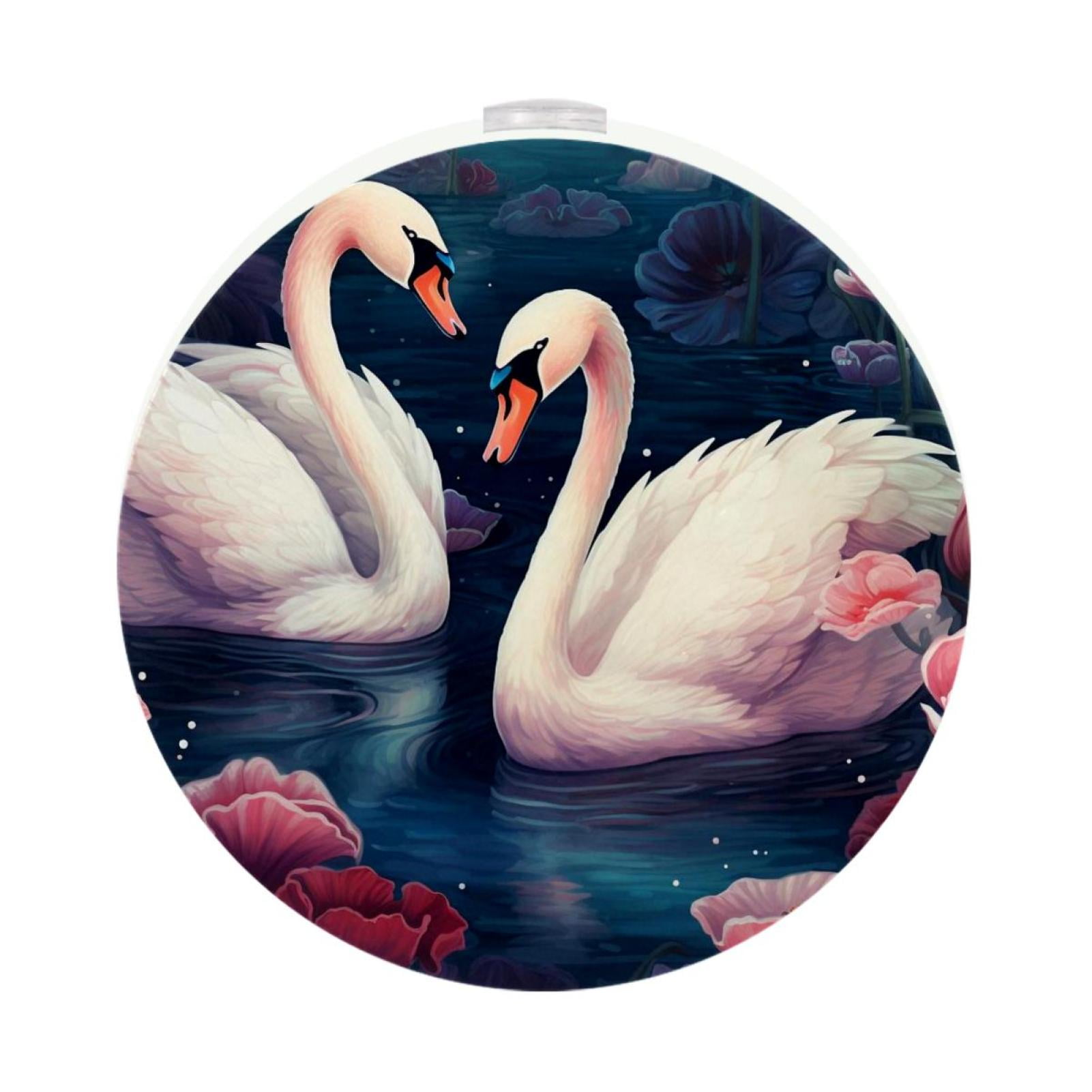 Swan LED Round Night Light 2PCS - Motion Sensor Activated Soft Glow ...