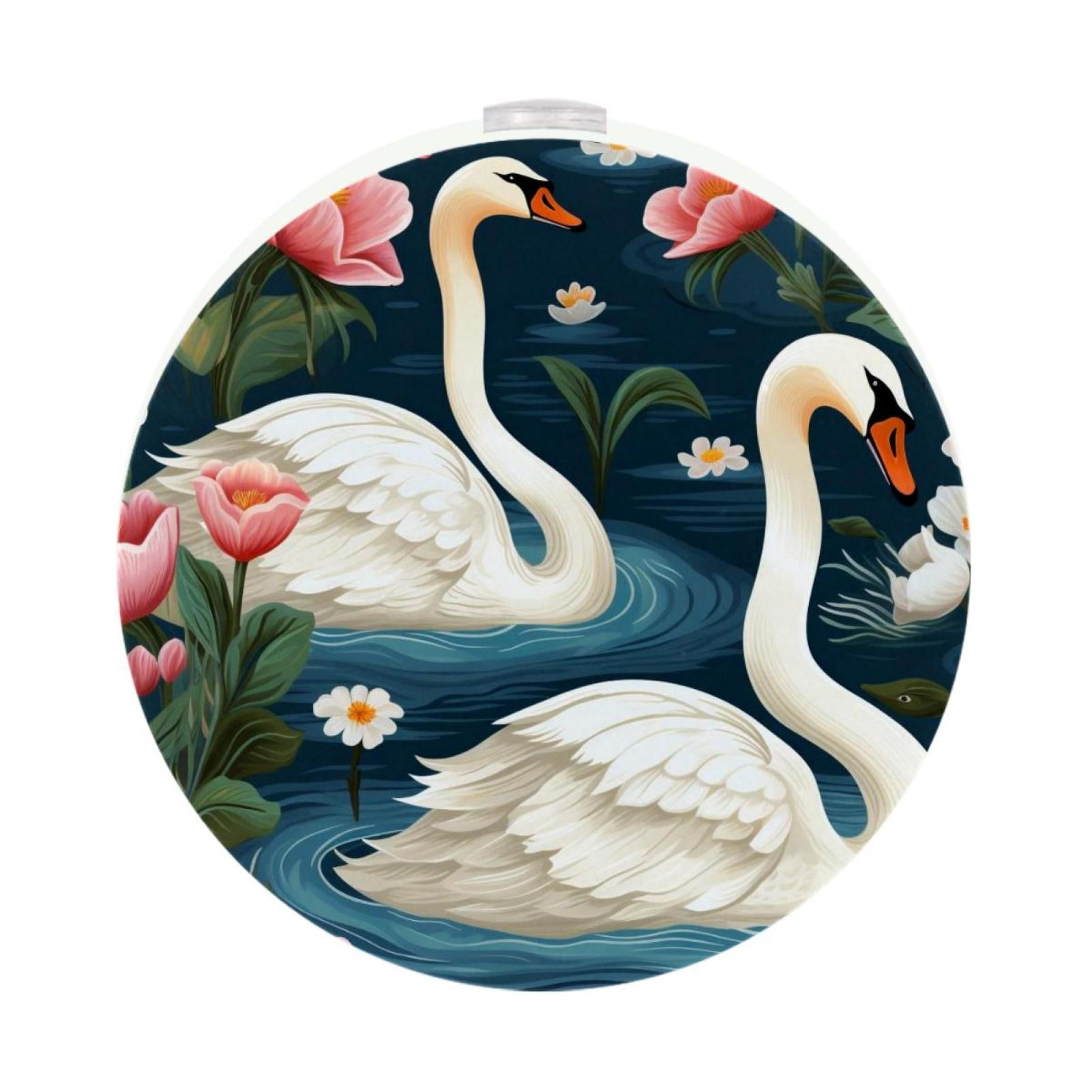 Swan LED Round Night Light 2PCS - Motion Sensor Activated Soft Glow ...