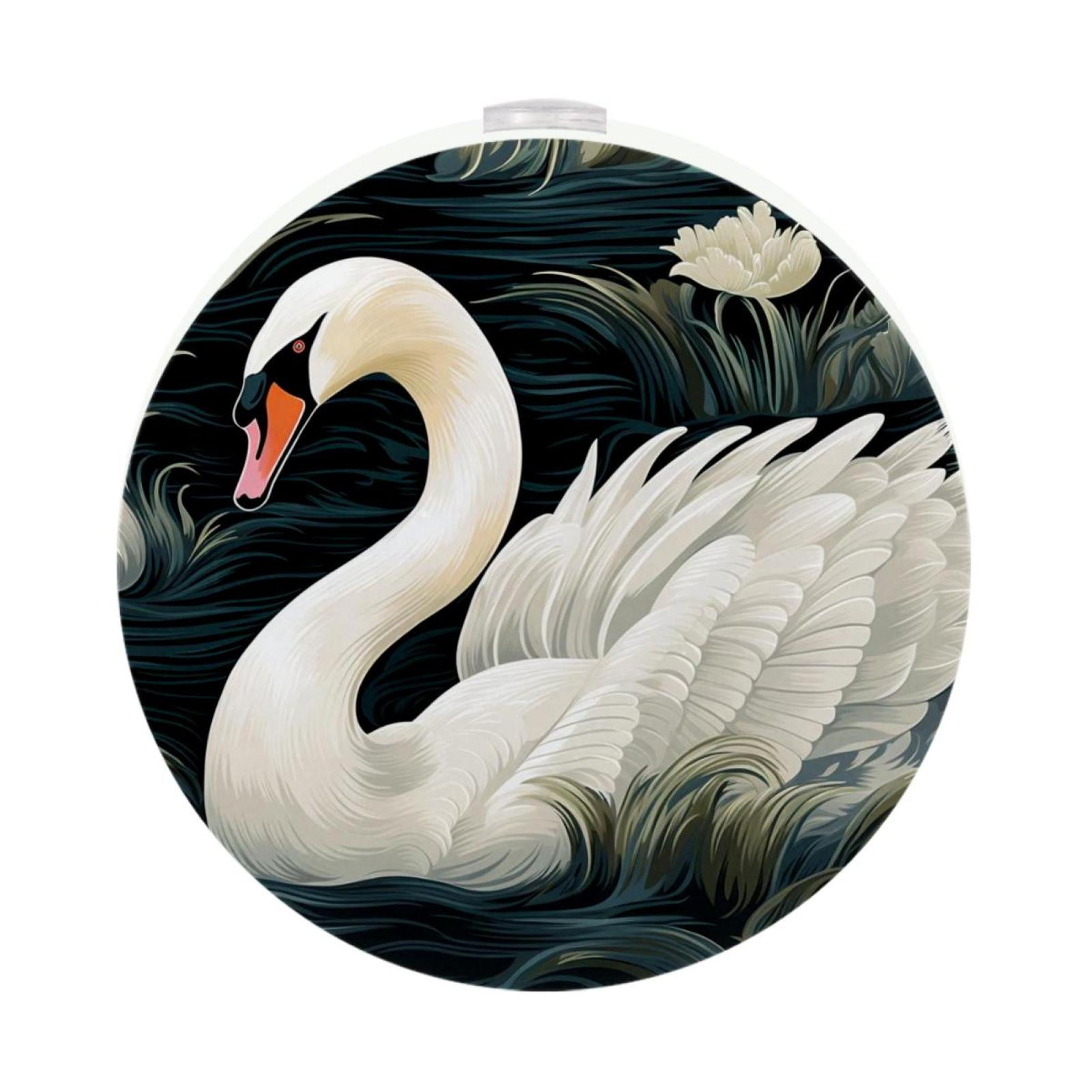 Swan LED Round Night Light-2PCS, Plug-in Auto Dusk to Dawn Sensor ...