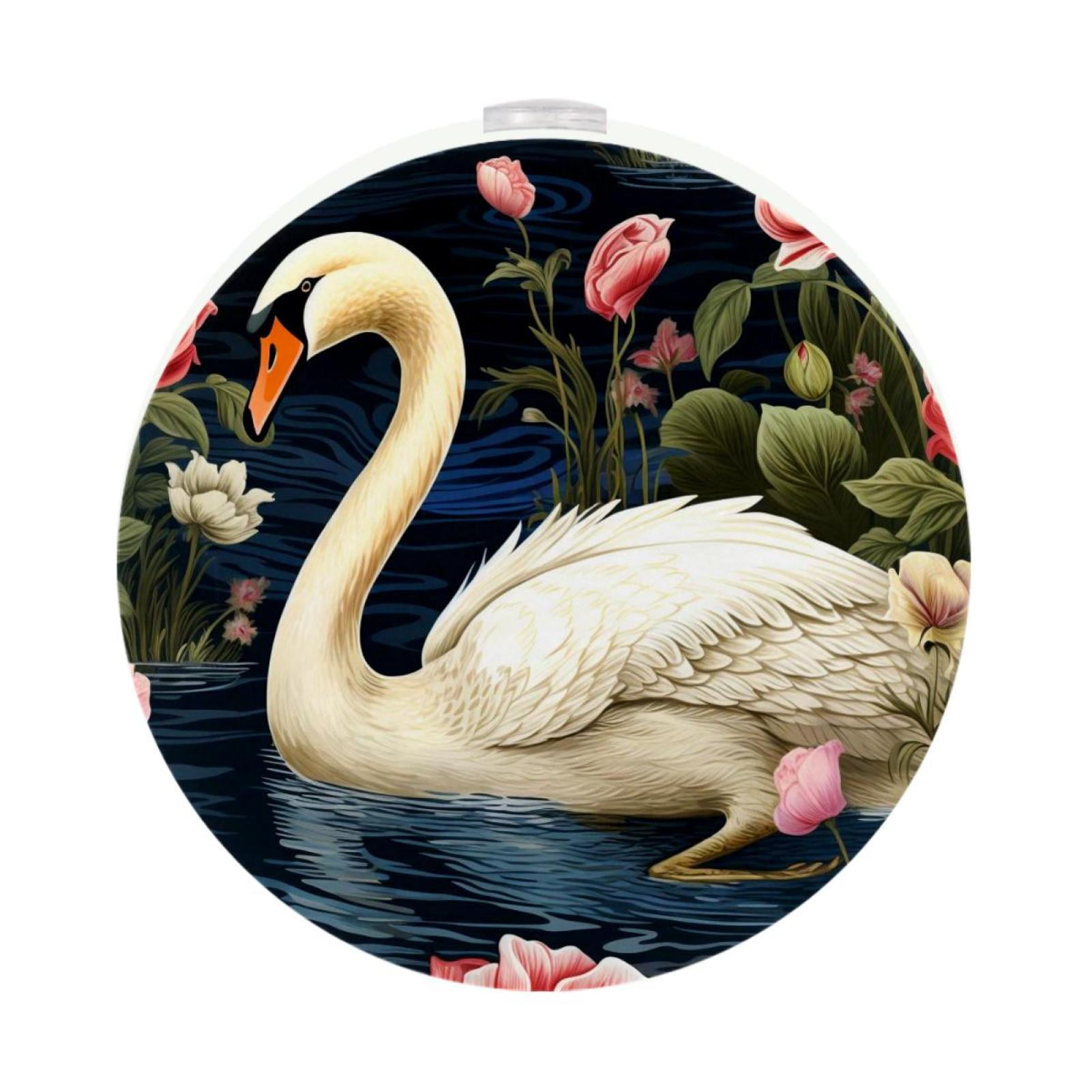 Swan LED Round Night Light - 2PCS, Plug-in Dusk-to-Dawn Sensor, Energy ...