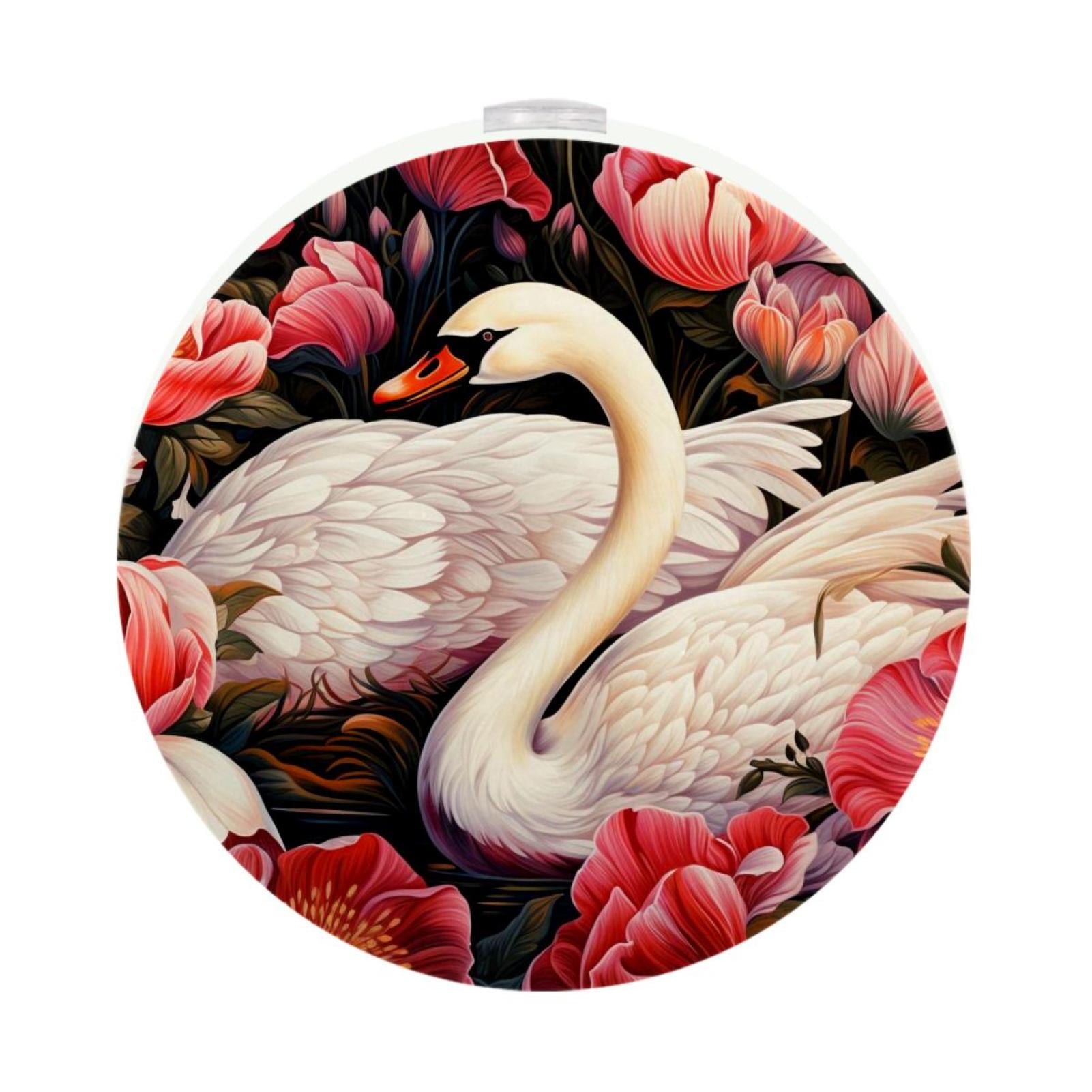 Swan LED Round Night Light - 2PCS, Plug-in Dusk-to-Dawn Sensor, Energy ...