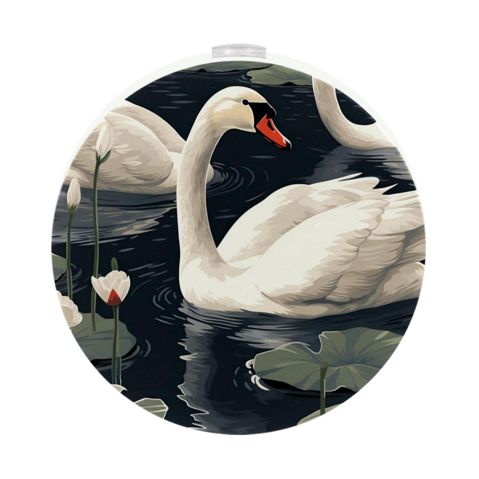 Swan LED Round Night Light-2PCS - Plug-in Smart Sensor Nightlights with ...