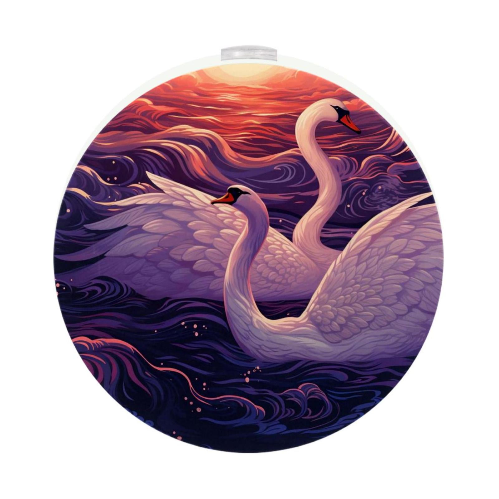 Swan LED Round Night Light-2PCS Ultra Bright Candle Battery Powered for ...