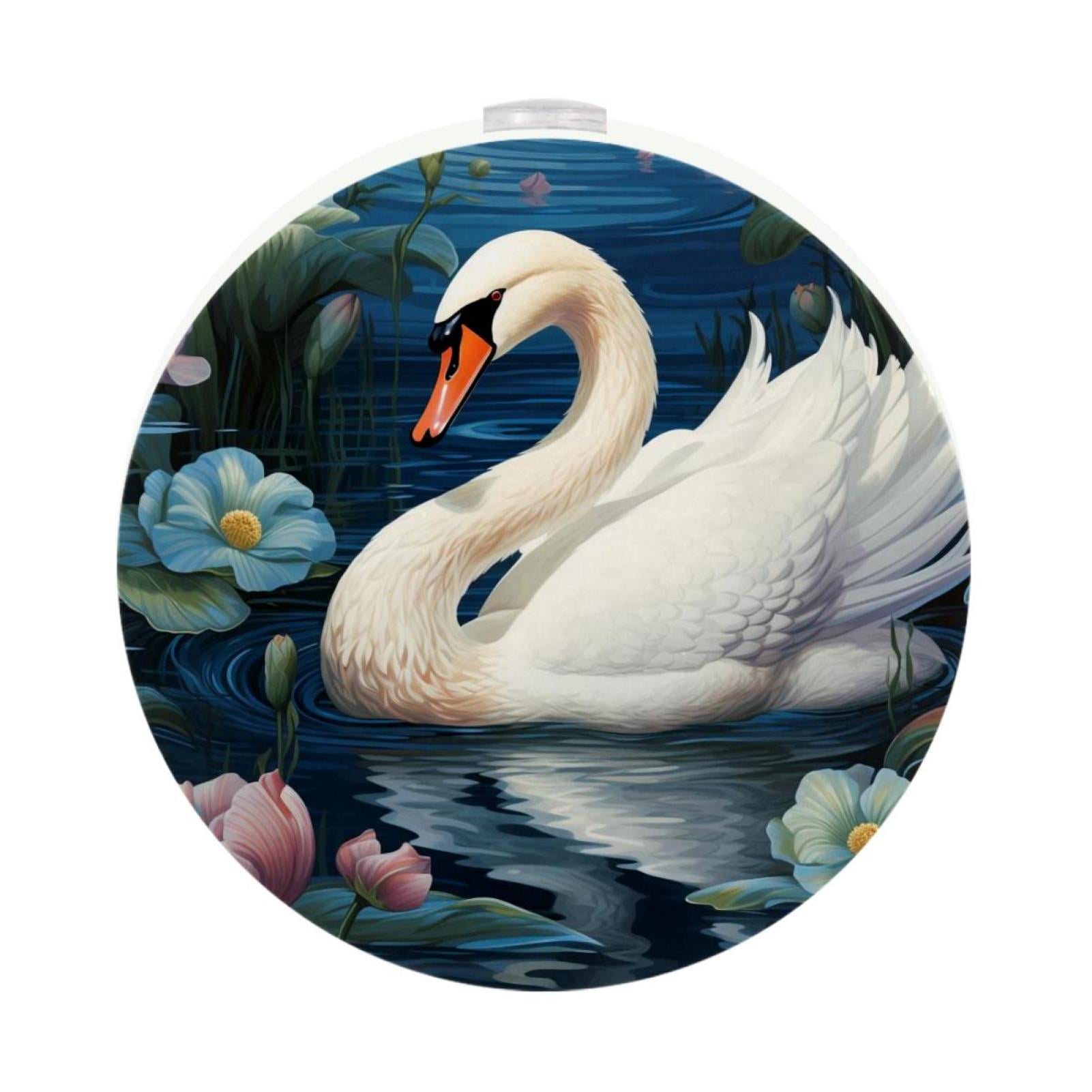 Swan LED Round Night Light-2PCS Ultra Bright Candle Battery Powered for ...