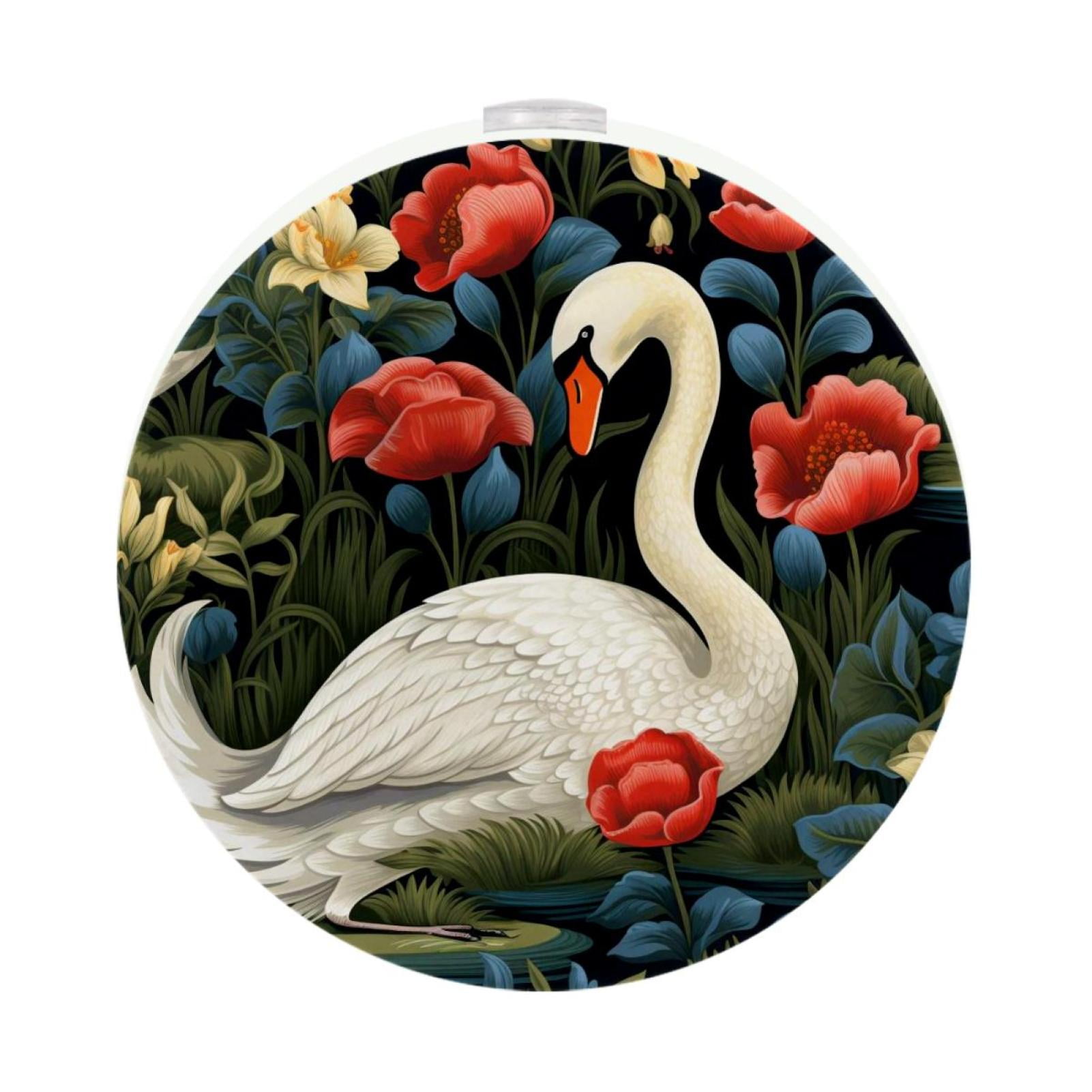 Swan LED Round Night Light- Set of 2, Portable Rechargeable Mini Circle ...