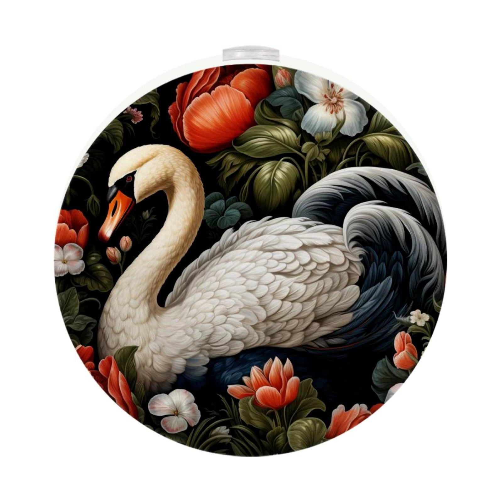 Swan LED Round Night Light- Set of 2, Portable Rechargeable Mini Circle ...