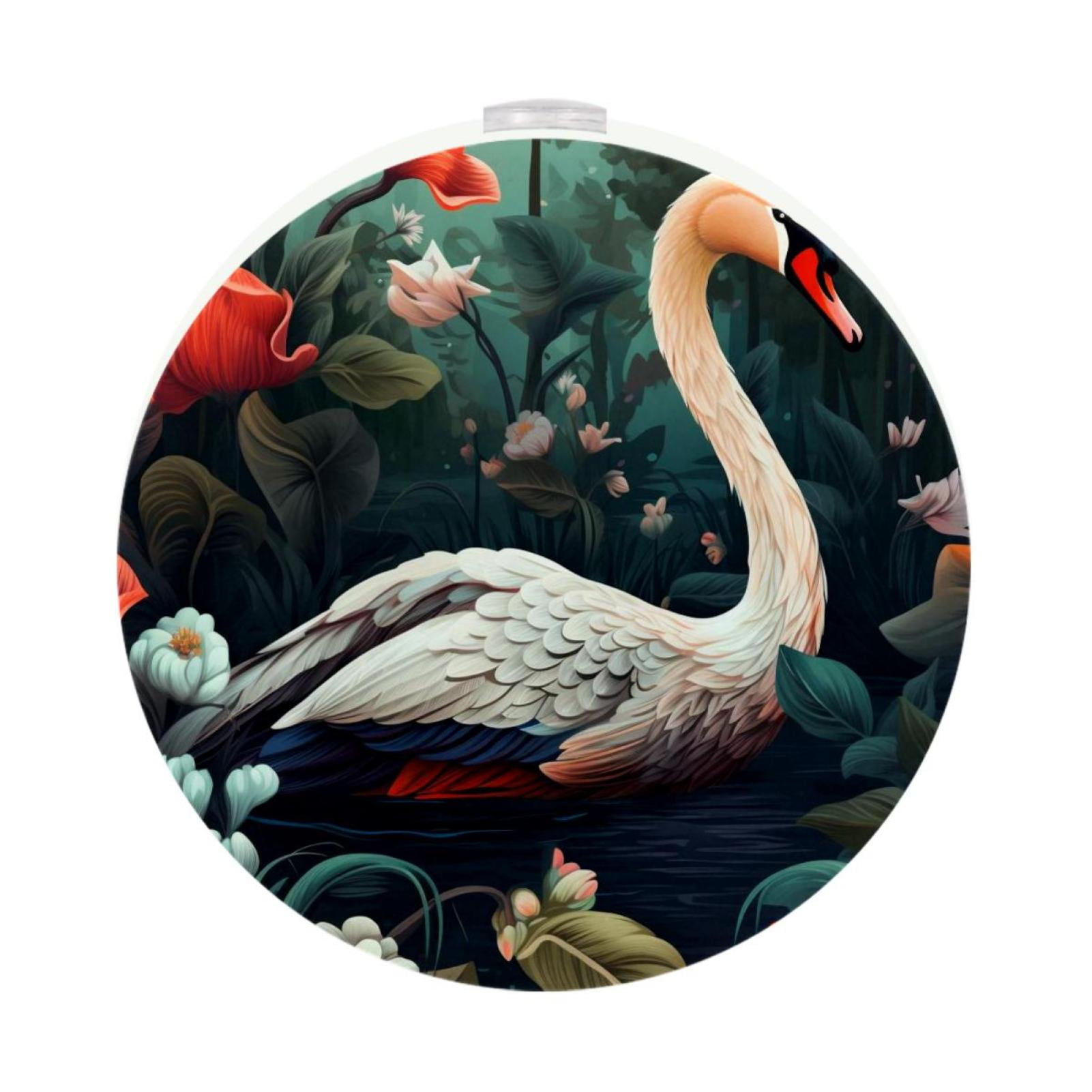 Swan LED Round Night Light- Set of 2, Portable Rechargeable Mini Circle ...