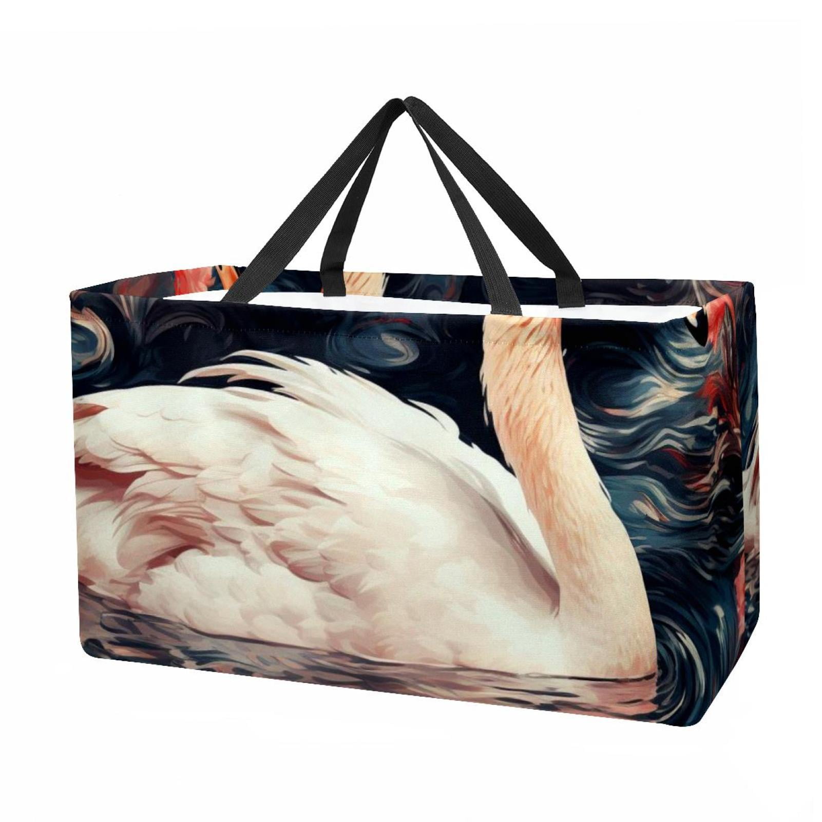 Swan Large Capacity Reusable Foldable Oxford Cloth Toy Basket - Beach ...