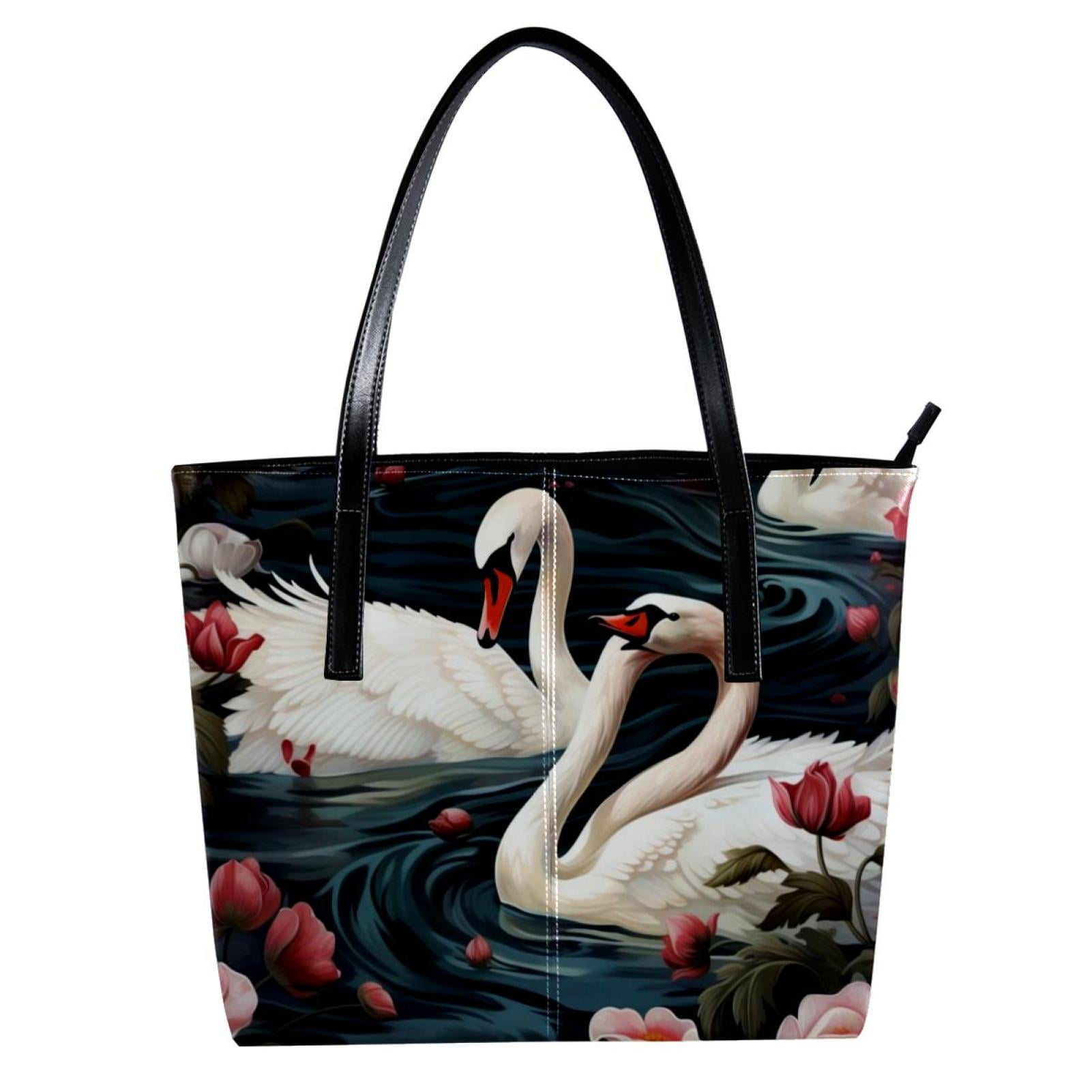 Swan Leather Stitching Handbag High Quality Fashion Women Portable ...