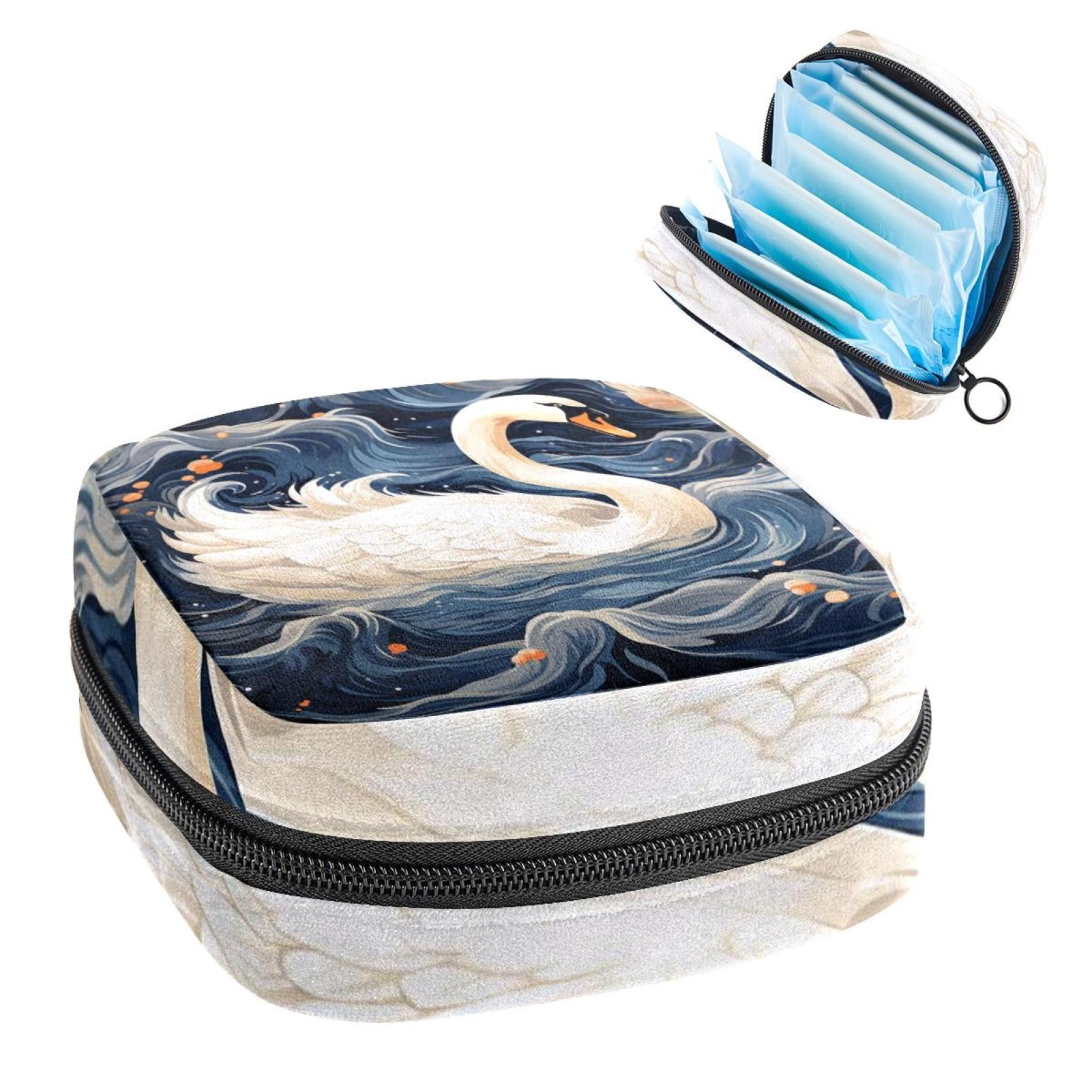 Swan Mini Plush Sanitary Napkin Pouch - Makeup Bag, Period Bags for ...