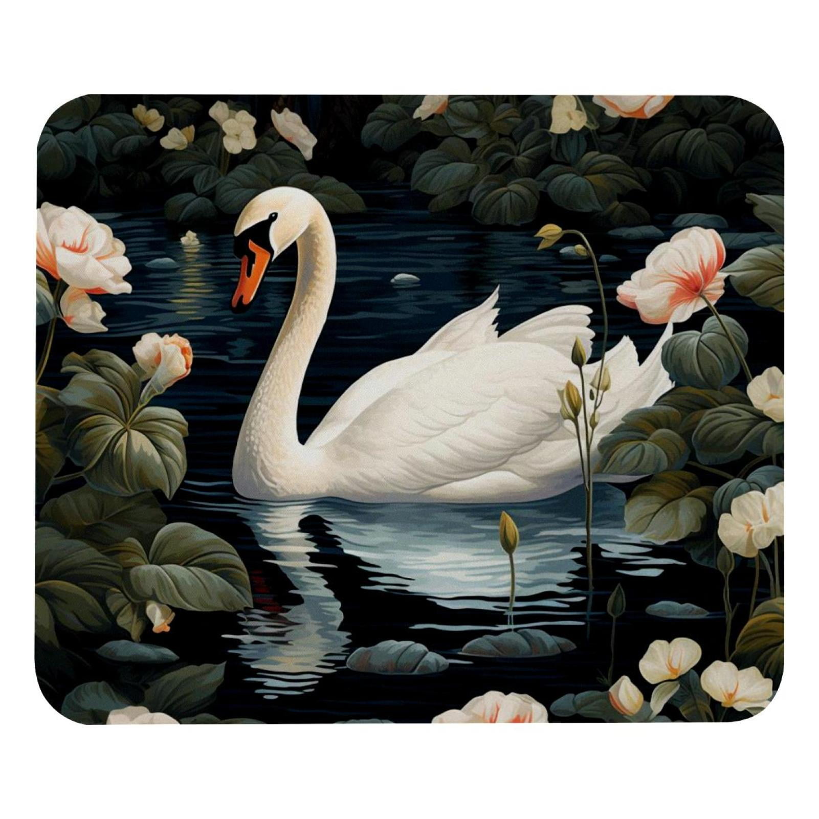 Swan Mouse Pad, Personality Design Rubber Base for Office Decor for ...
