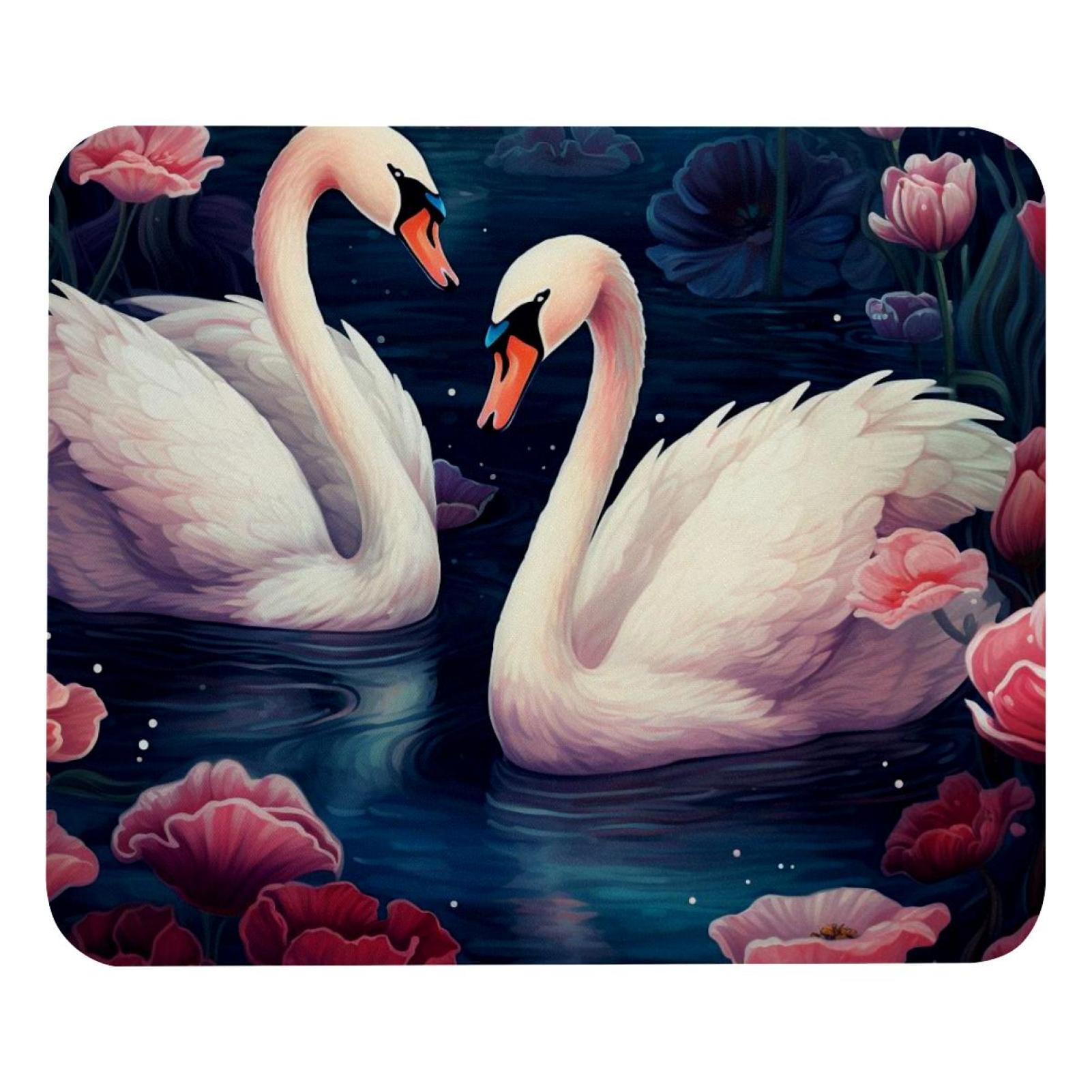 Swan Mouse Pad, Personality Design Rubber Base for Office Decor for ...