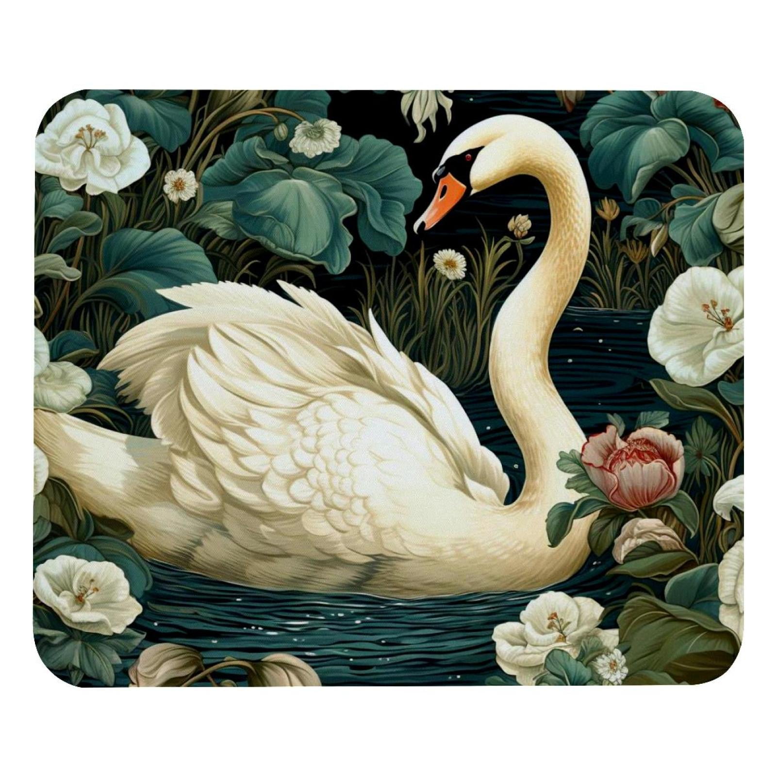 Swan Mouse Pad, Personality Design Rubber Base for Office Decor for ...