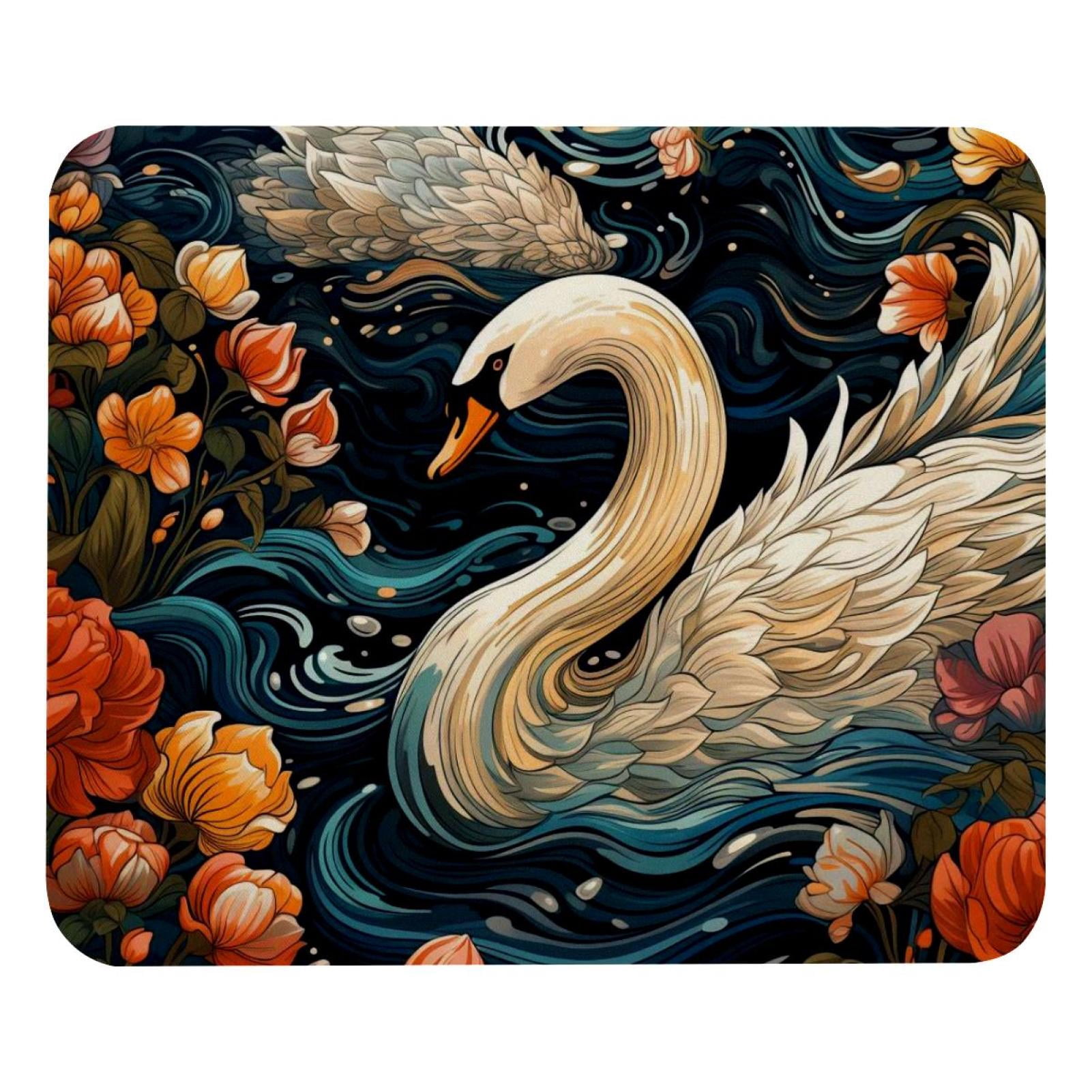 Swan Mouse Pad, Personality Design Rubber Base for Office Decor for ...