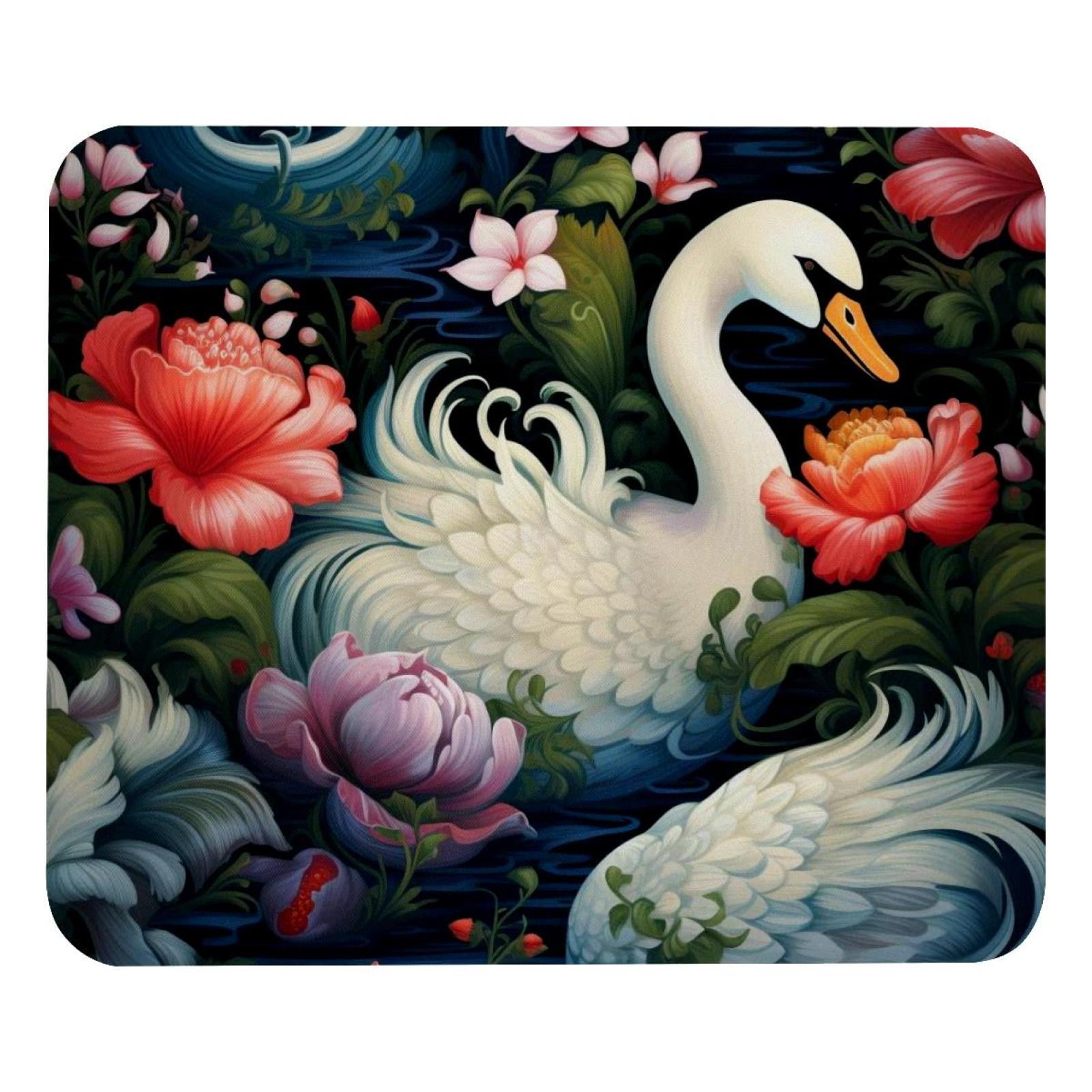 Swan Mouse Pad , Soft Cute Computer Mouse Mat with Rubber Base, Easy to ...