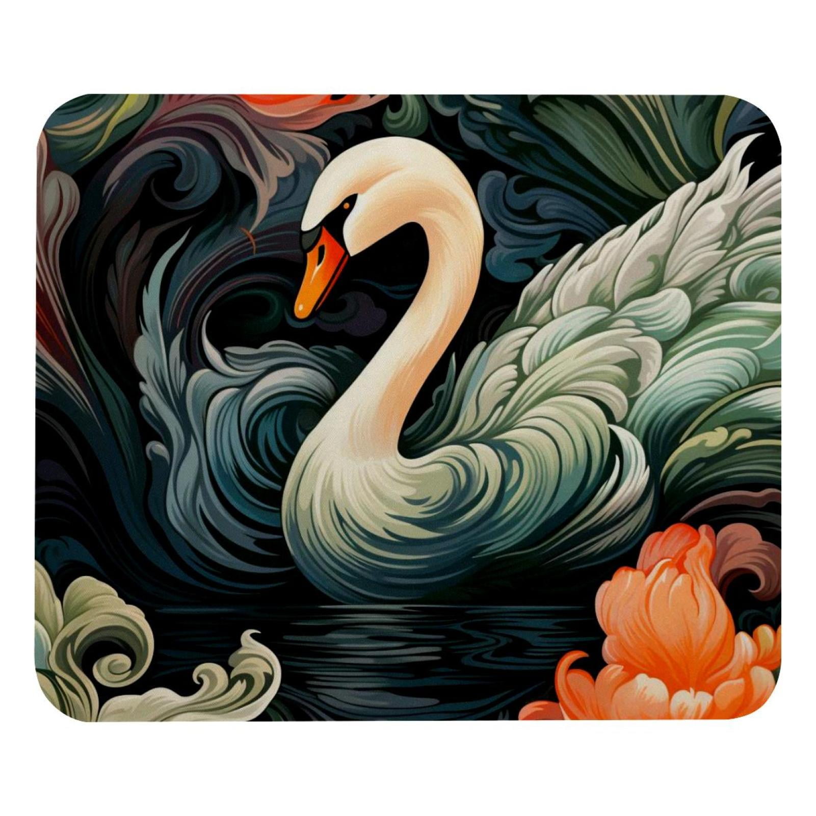 Swan Mouse Pad , Soft Cute Computer Mouse Mat with Rubber Base, Easy to ...