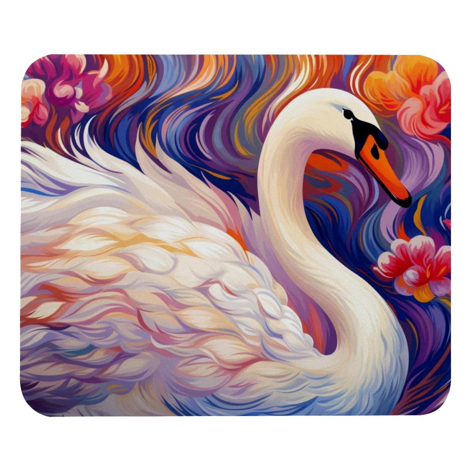 Swan Mouse Pad , Soft Cute Computer Mouse Mat with Rubber Base, Easy to ...