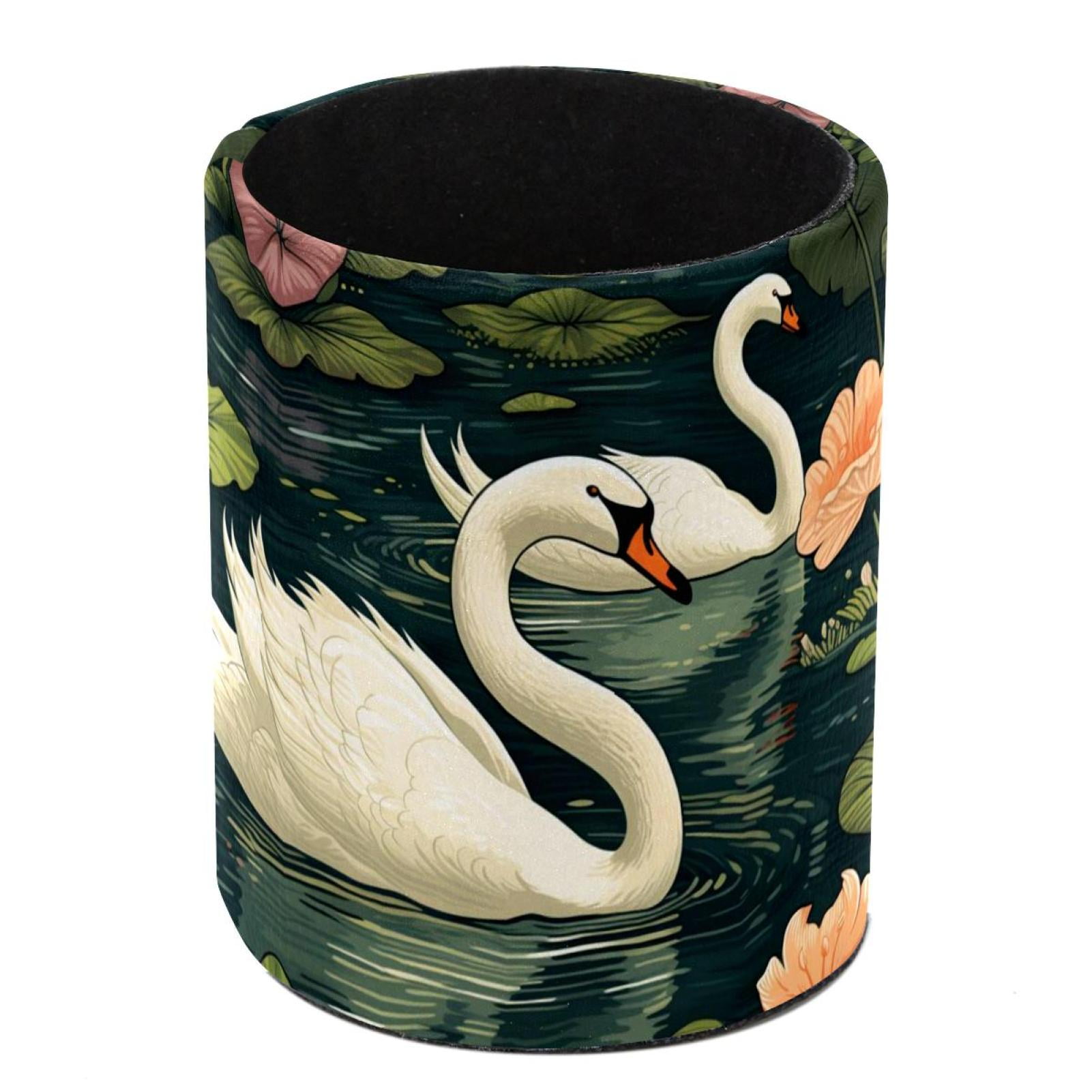 Swan Pencil/Pen Holder for desk, Round Desktop Organizer for Desk Multi ...