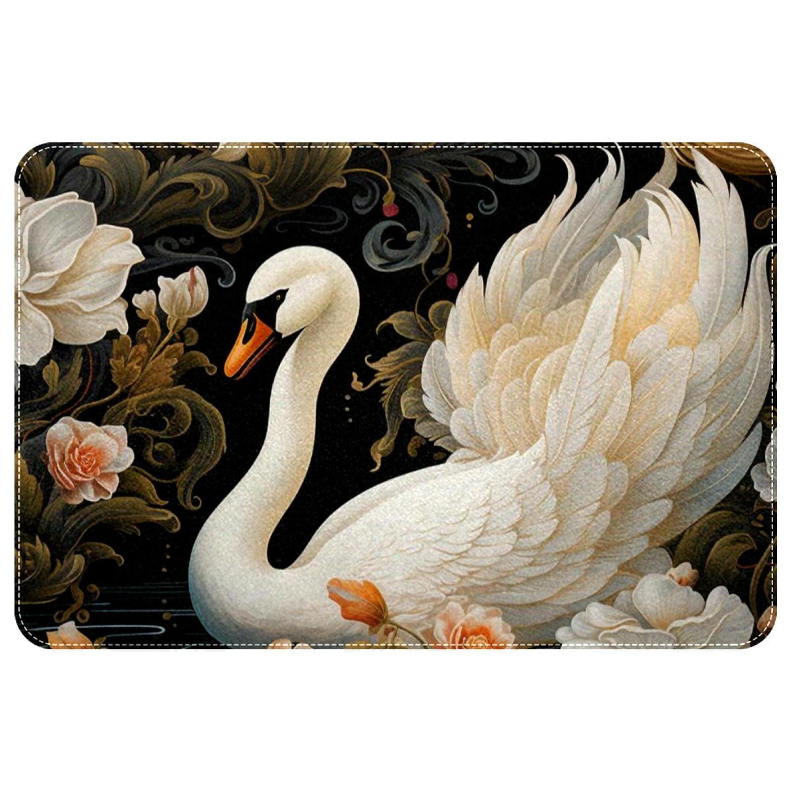 Swan Polyester Non-Slip Machine Washable Chair Rugs Office Mat Area ...